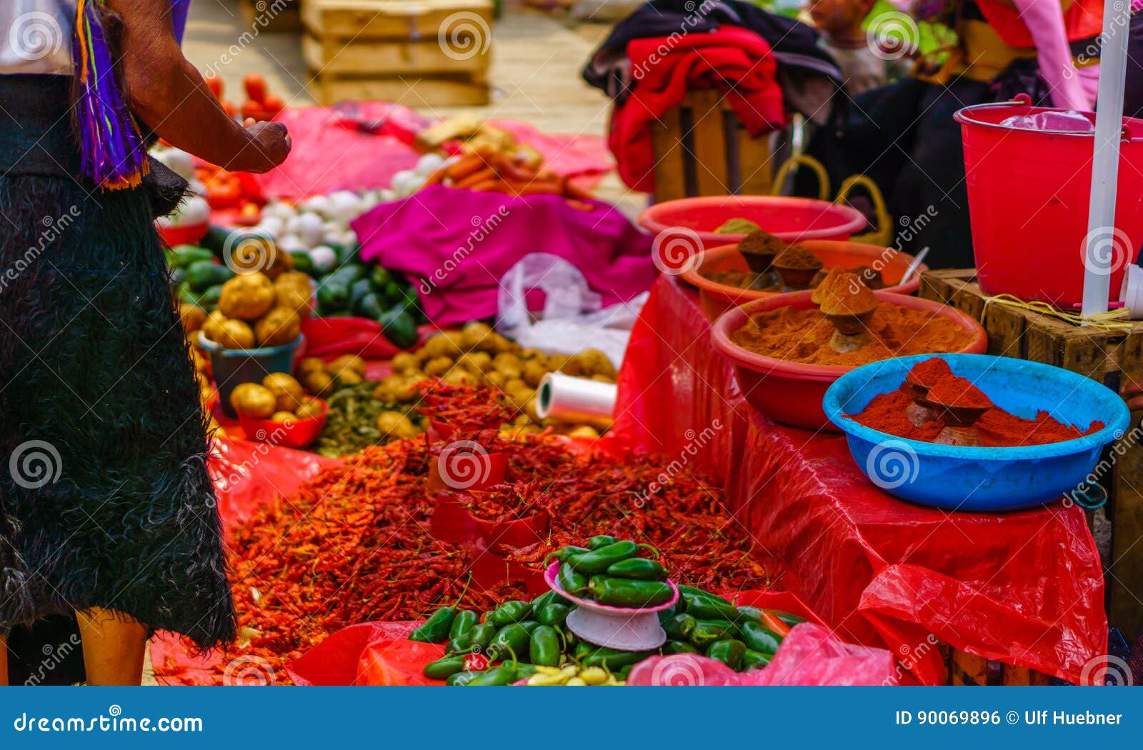 Chillies on Maya Market in Mexico Stock Photo - Image of food, maya ...