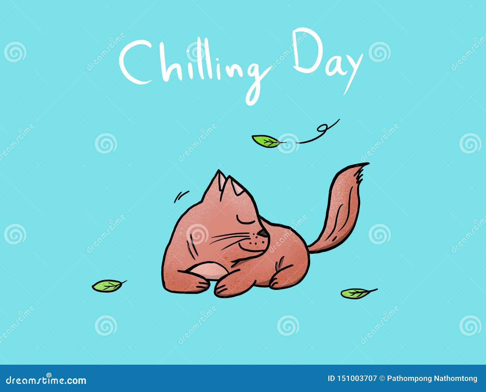 Chilling Day with Sleepy Dog Laying Down Stock Illustration ...