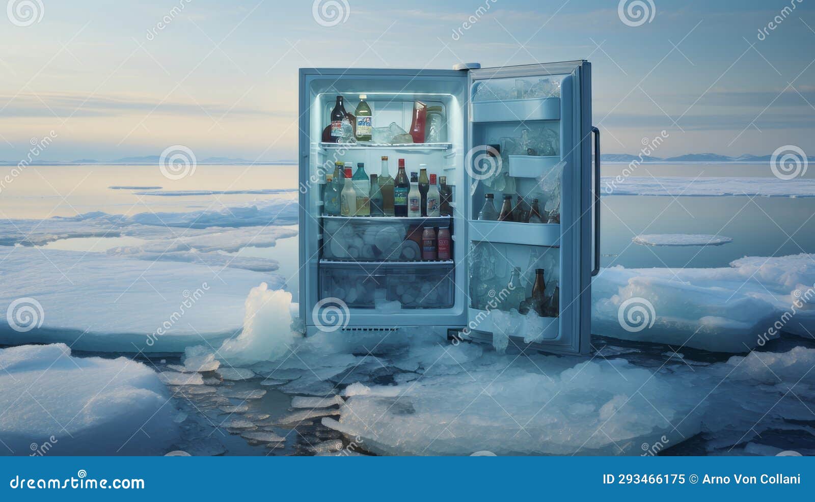 Chilling Delights: Fully Stocked Arctic Fridge, a Polar Culinary Oasis ...