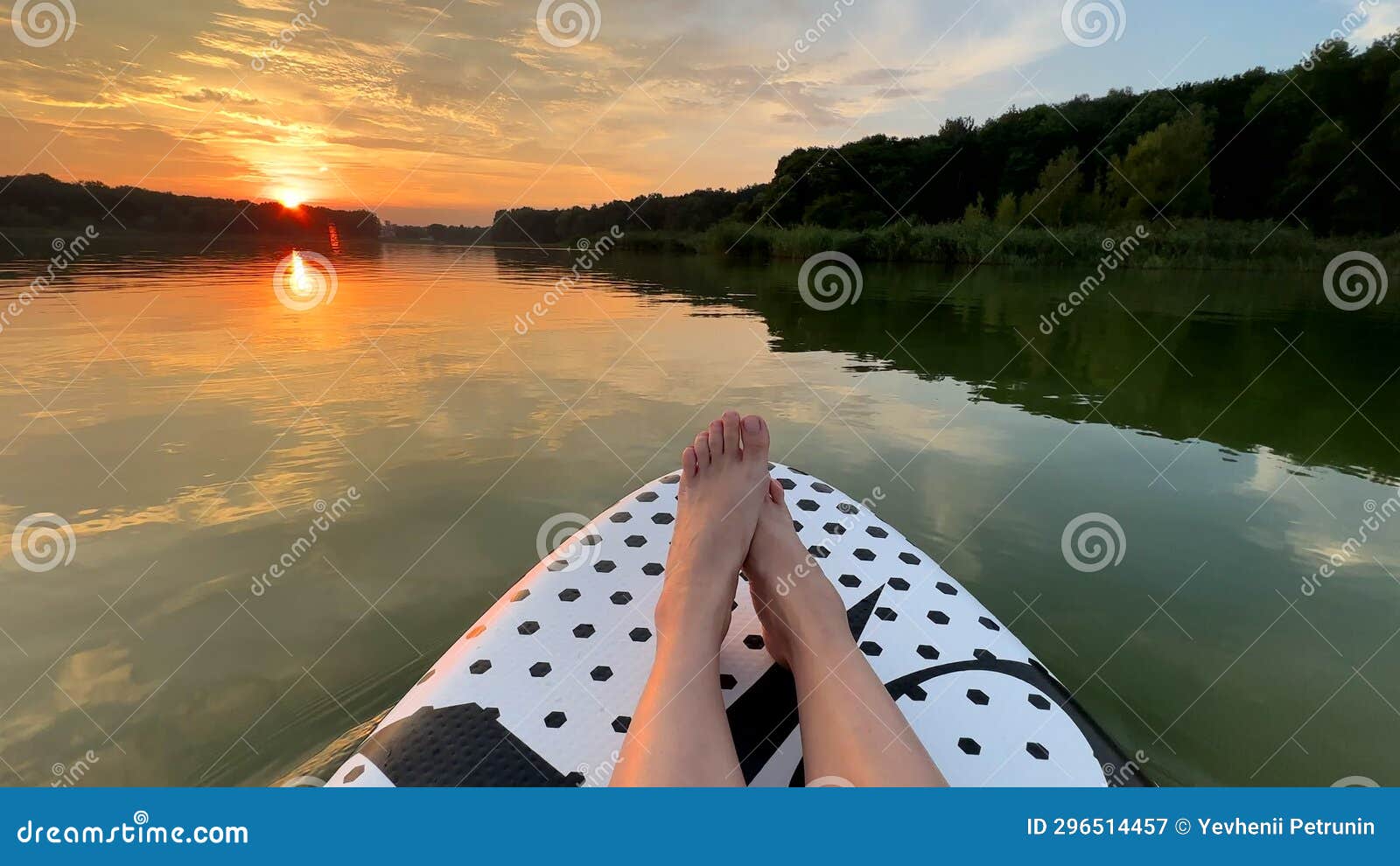 Chilling on Supboard on Sunset Stock Video - Video of creek, scenic ...