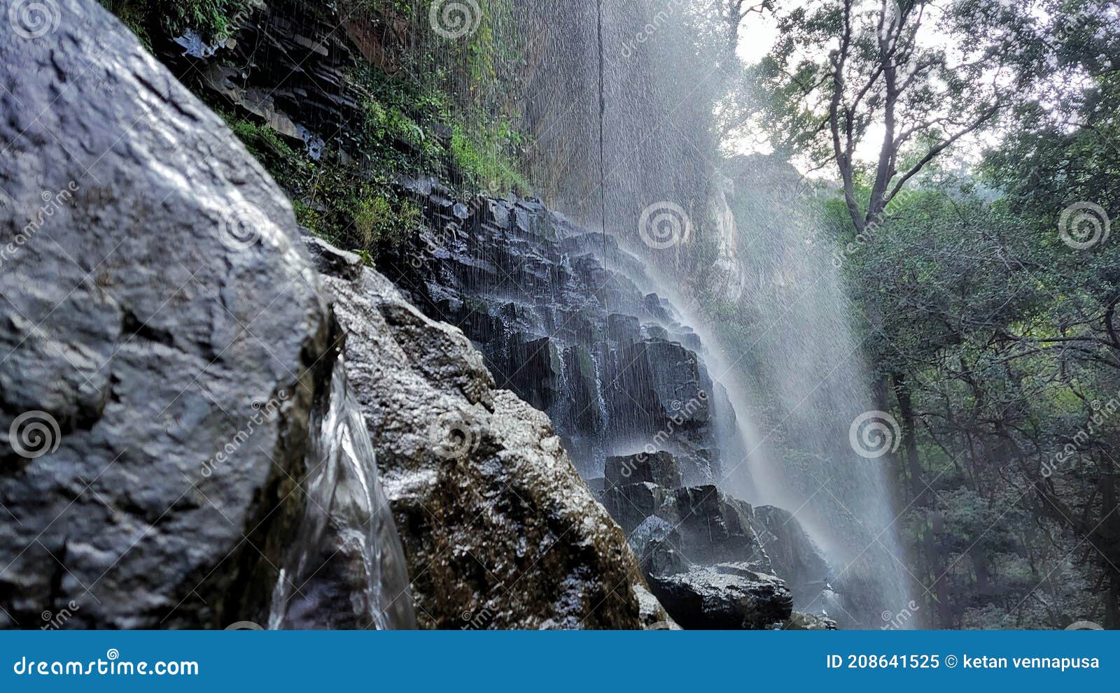 Chilling Water from Waterfall Hidden in Forest Stock Image - Image of ...