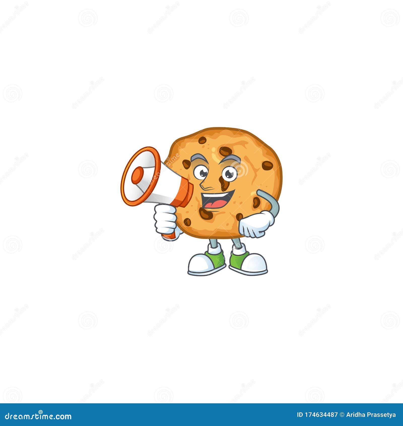 With Megaphone Cookies In The Form Madeleine Cartoon Vector ...