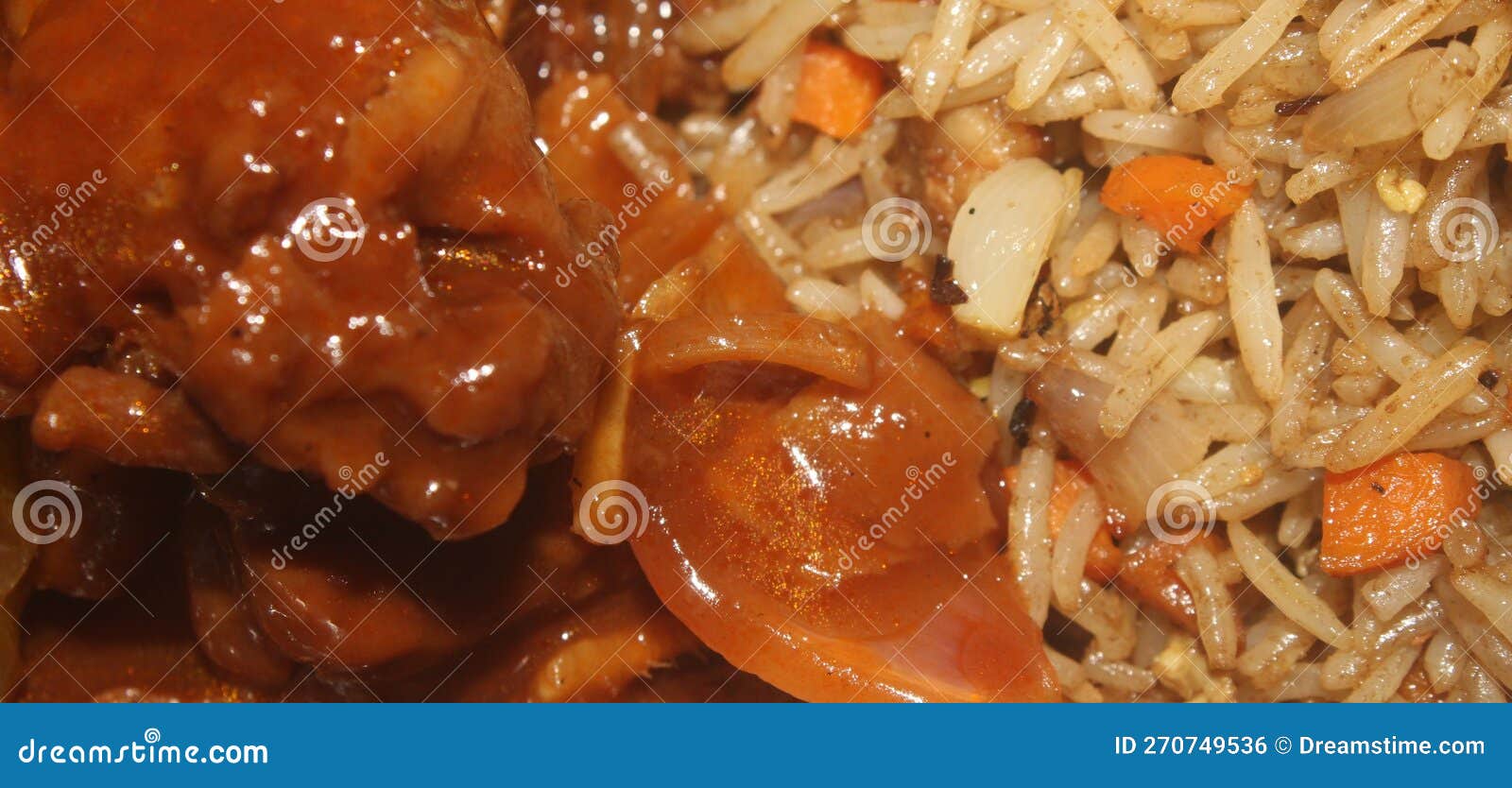 Chilly Chicken and Fried Rice Stock Photo - Image of dish, meal: 270749536