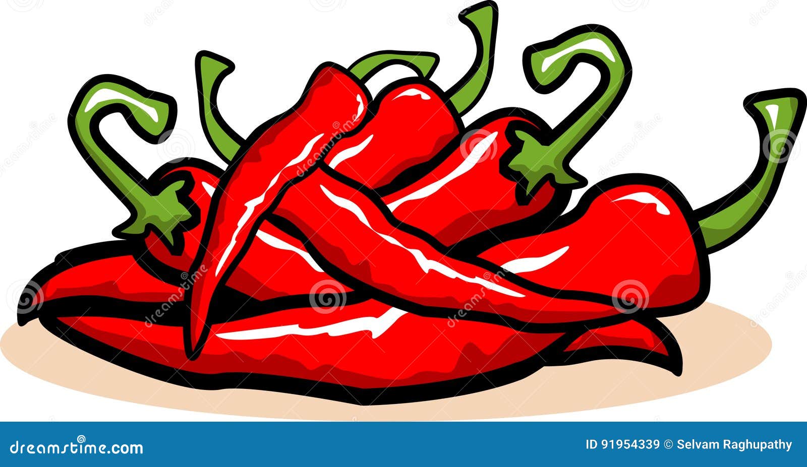 Chilly stock vector. Illustration of cookery, food, paprika - 91954339