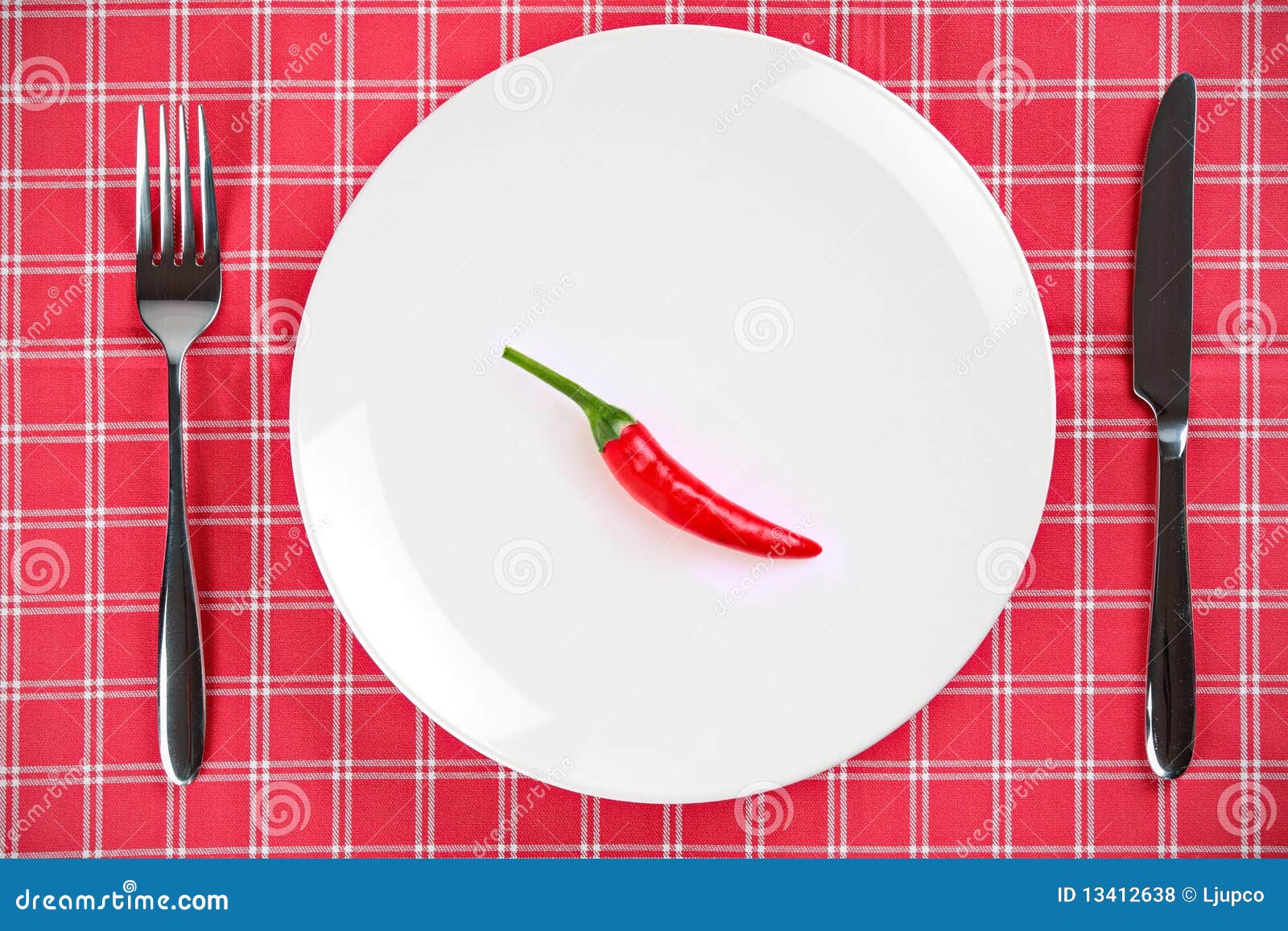 Chilly on a Plate and Silverware Stock Photo - Image of arrangement ...