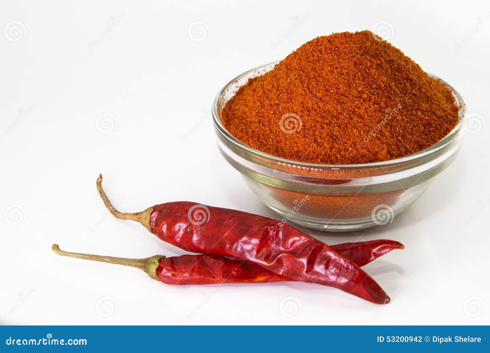 Chilly Powder with Red Chilly, Dried Chilies Stock Photo - Image of ...