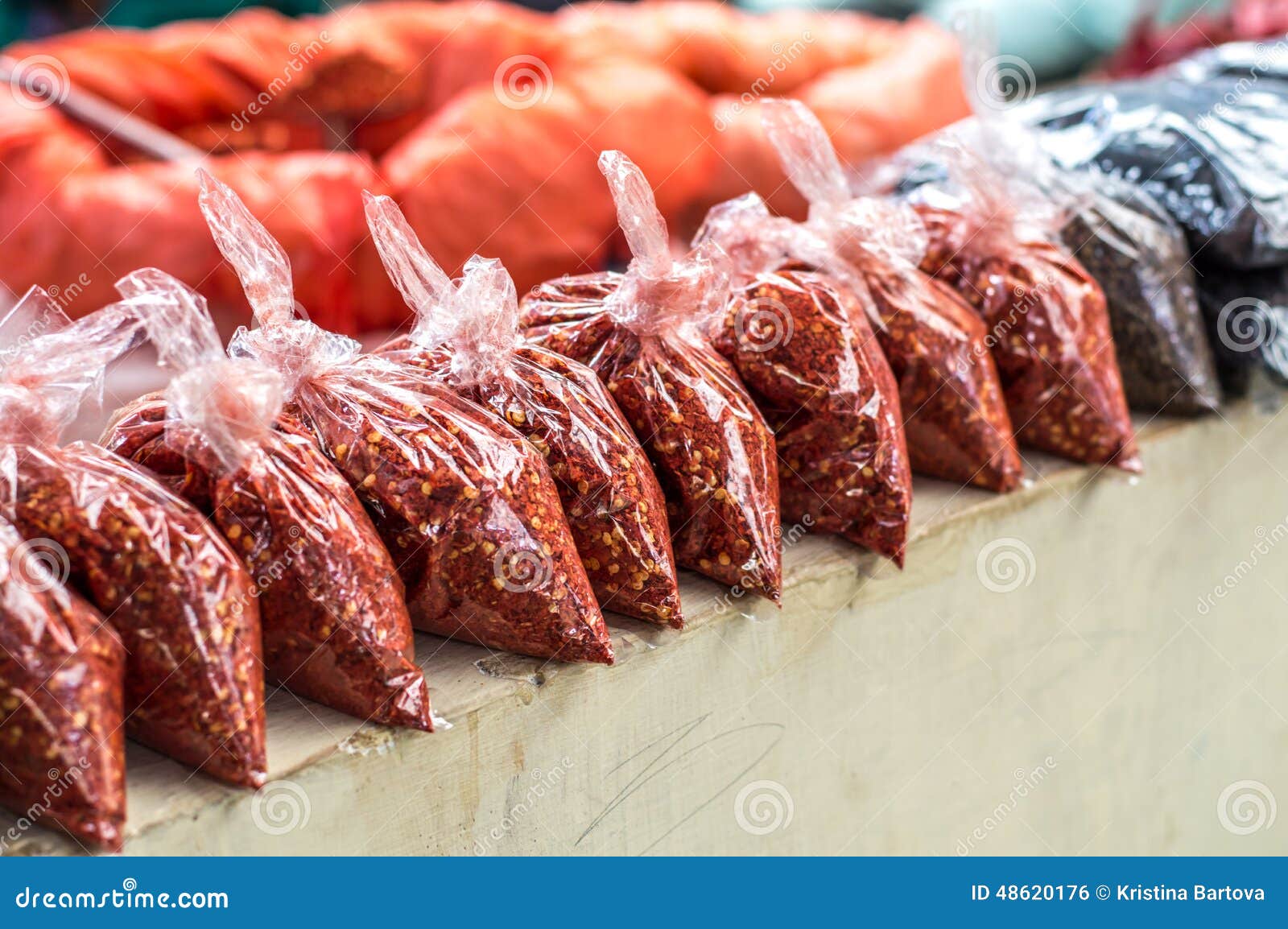 Chilly Spice Packed in Sacks Stock Photo - Image of healthy, sack: 48620176