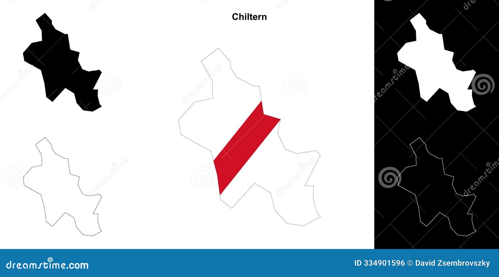 Chiltern outline map stock illustration. Illustration of area - 334901596