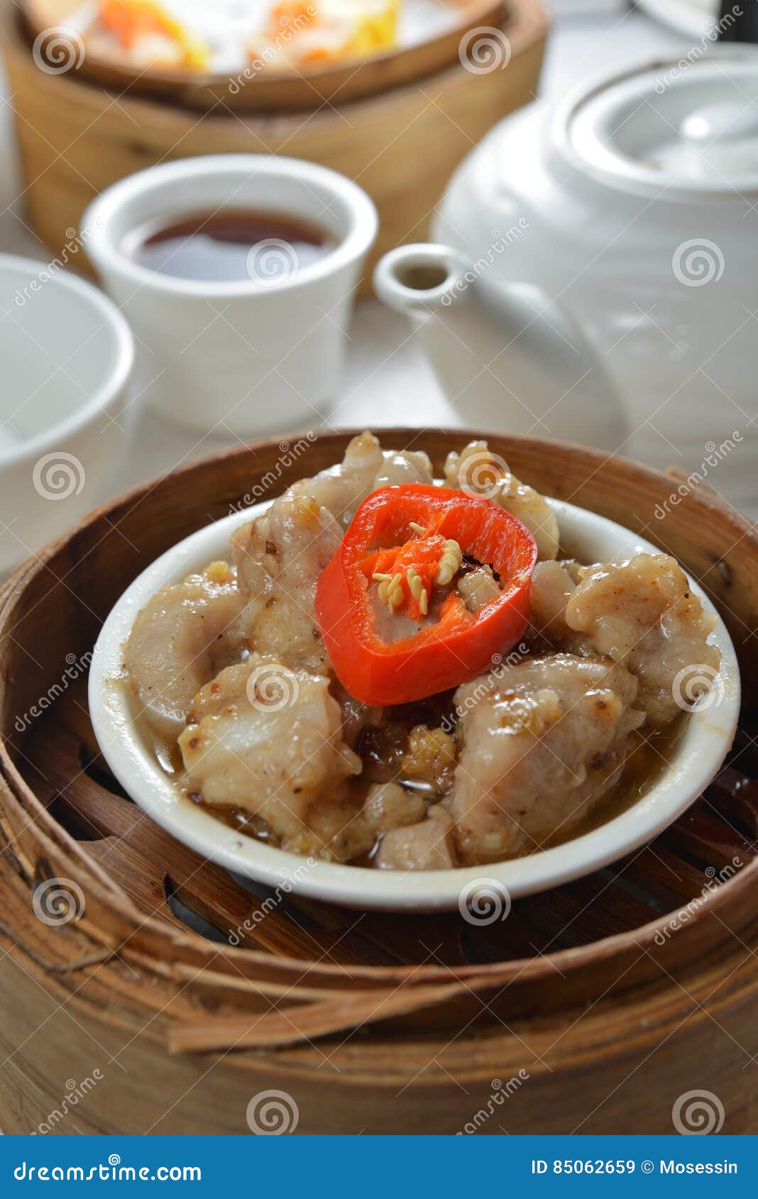 Chily Pork ribs Dim sum stock image. Image of dish, conventional - 85062659
