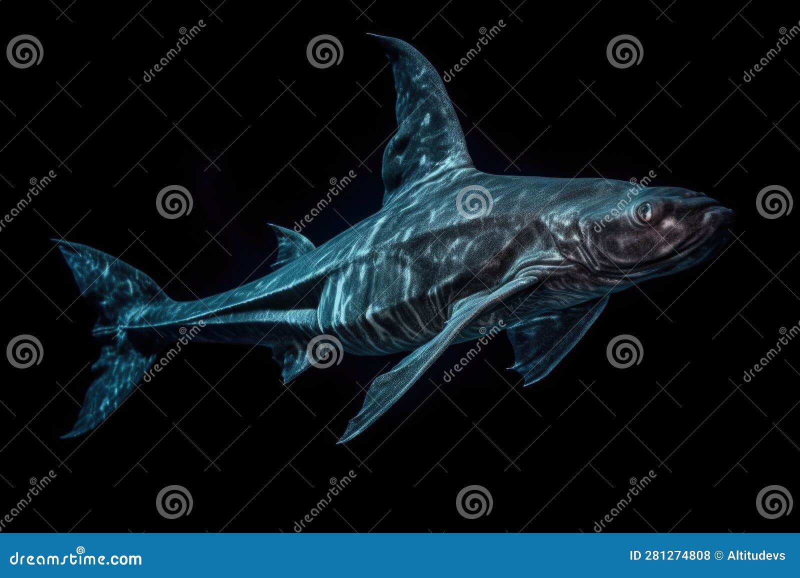 Chimaera Ghost Shark Gliding Gracefully in the Darkness Stock ...