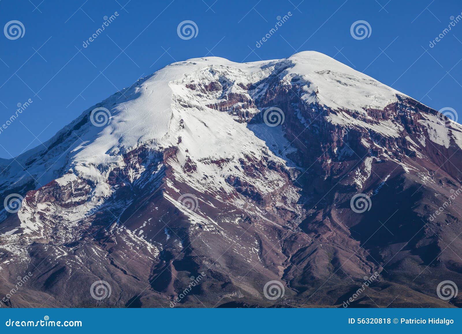 Chimborazo Volcano and Summit Stock Photo - Image of glacier ...