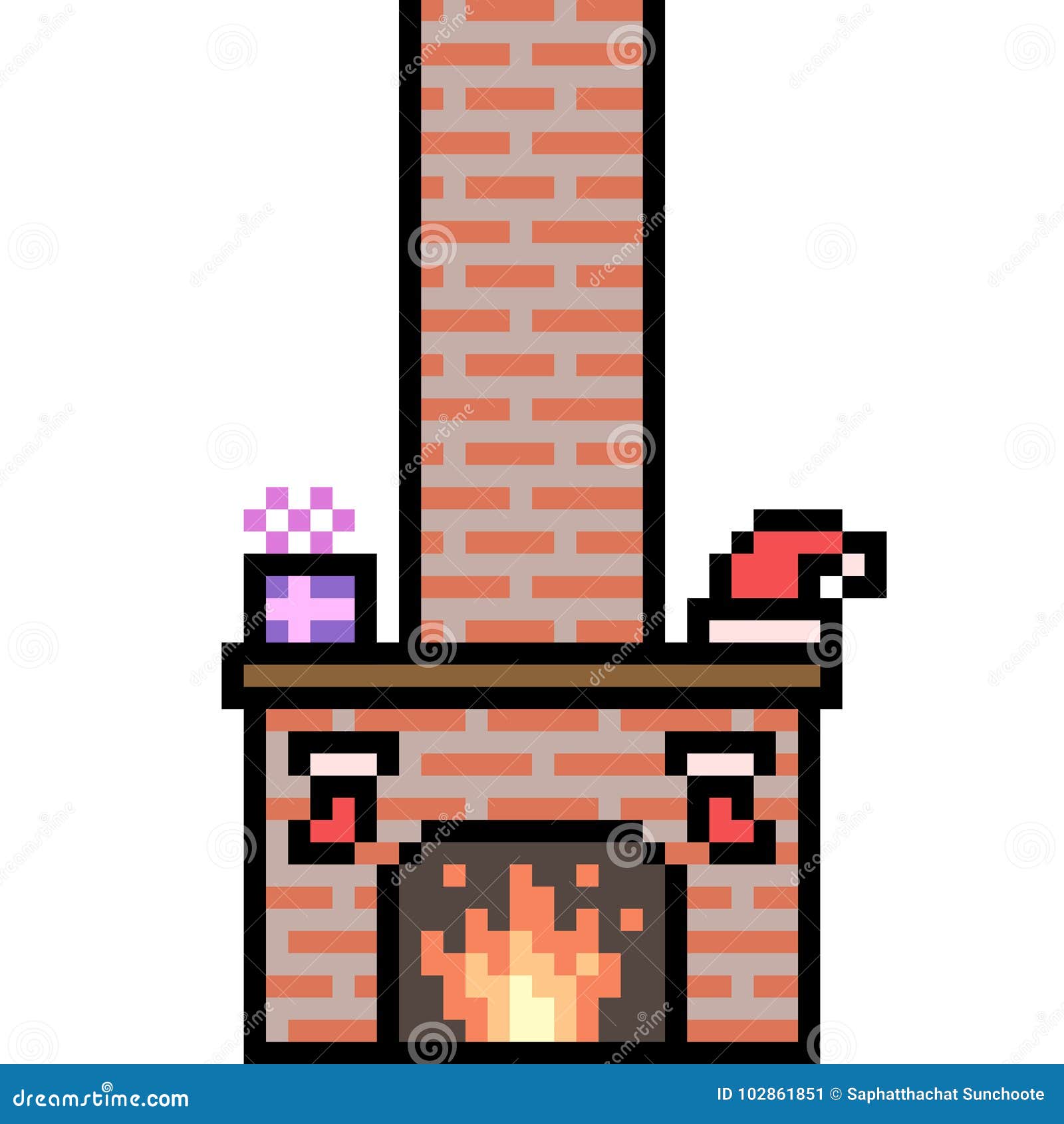 Chimenea Del Arte Del Pixel Del Vector Ilustración del Vector ...