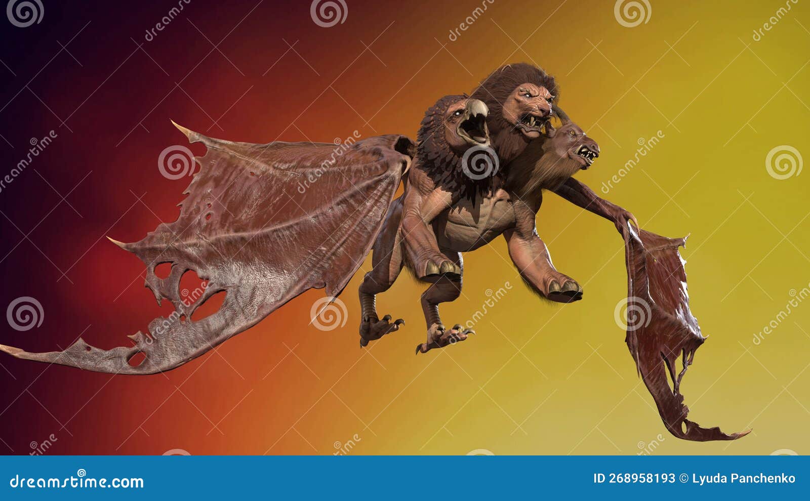 Mythical Monster Chimera 3d Render Models Stock Illustration ...