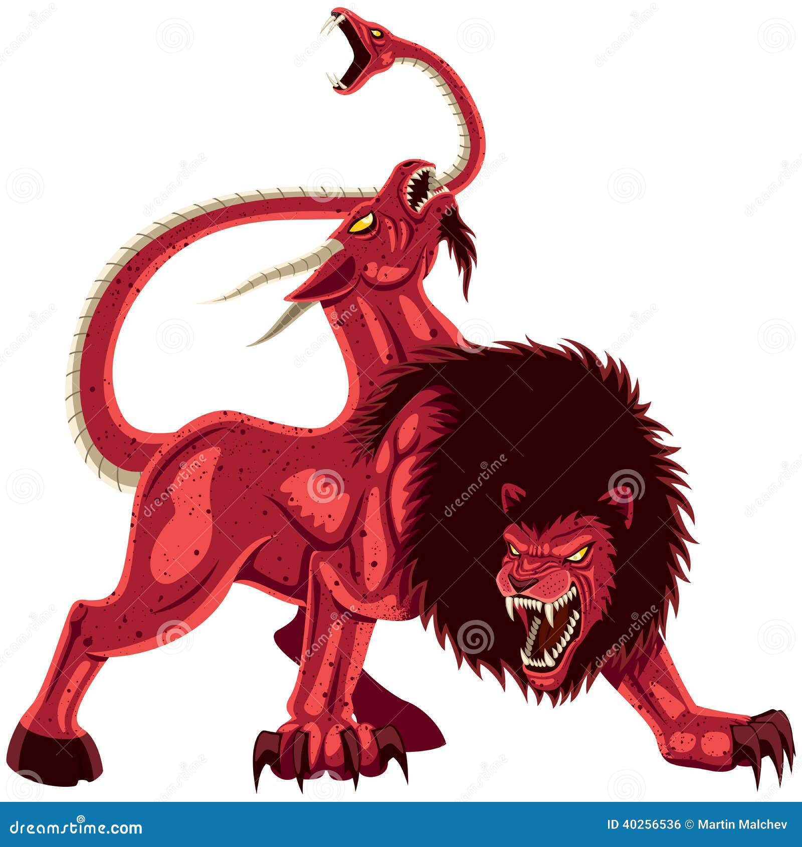 Chimera on White stock vector. Illustration of cartoon - 40256536