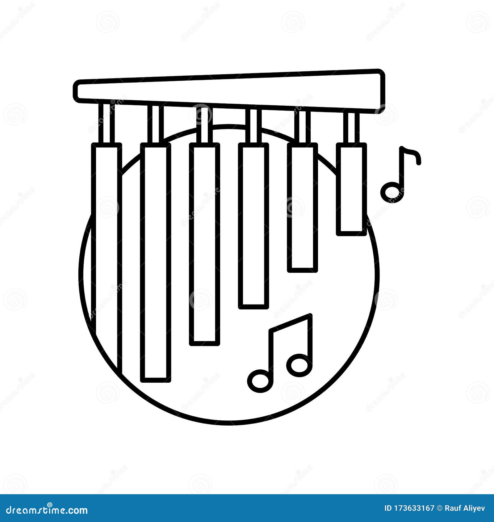 Chimes in Circle Icon. Simple Line, Outline Vector Elements of Musical ...