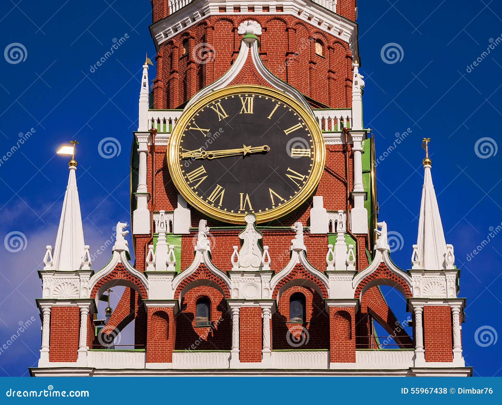 Chimes of the Spassky Tower in Moscow Stock Photo - Image of blue ...