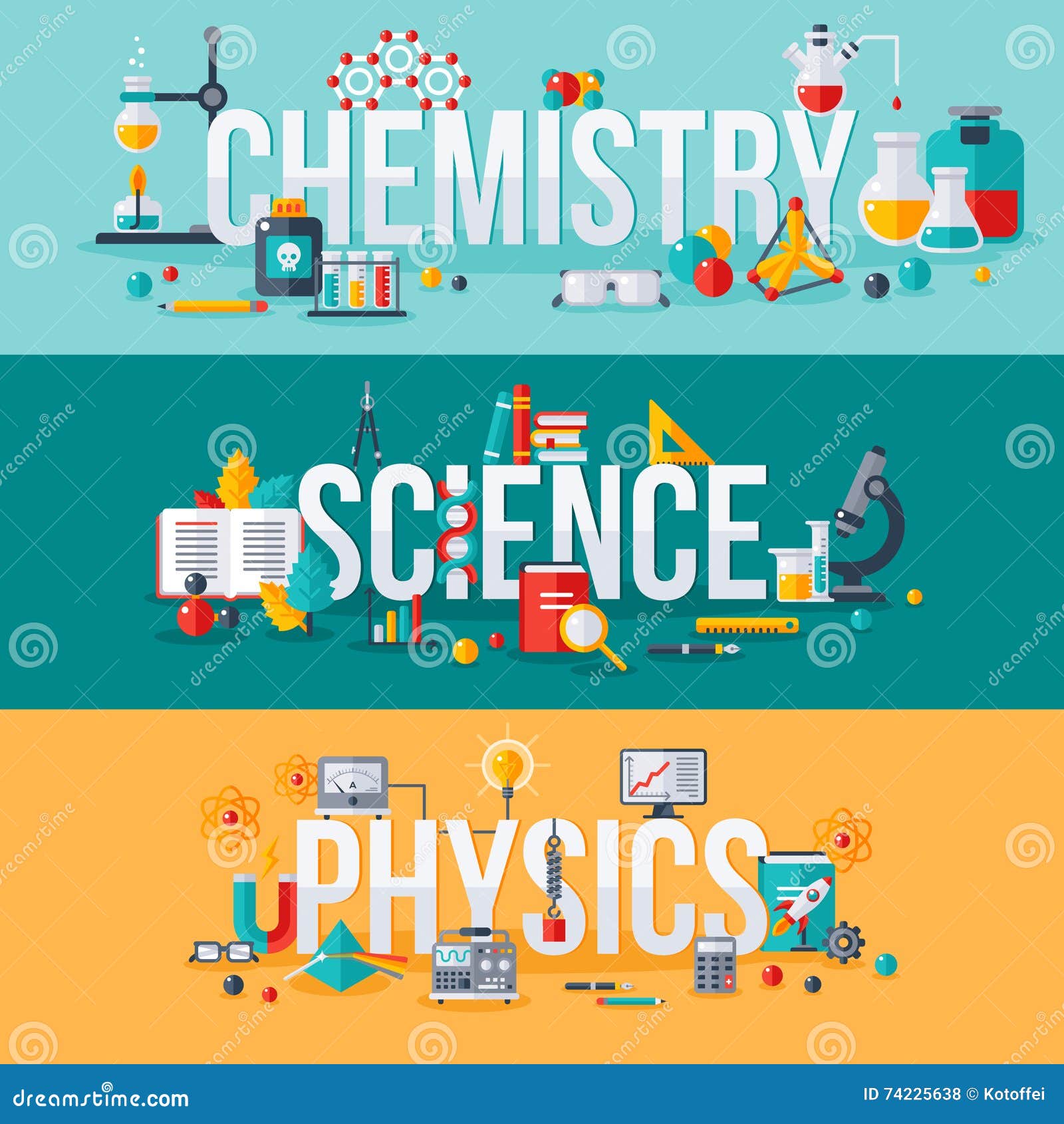 Chimie, La Science, Mots De Physique Illustration de Vecteur ...