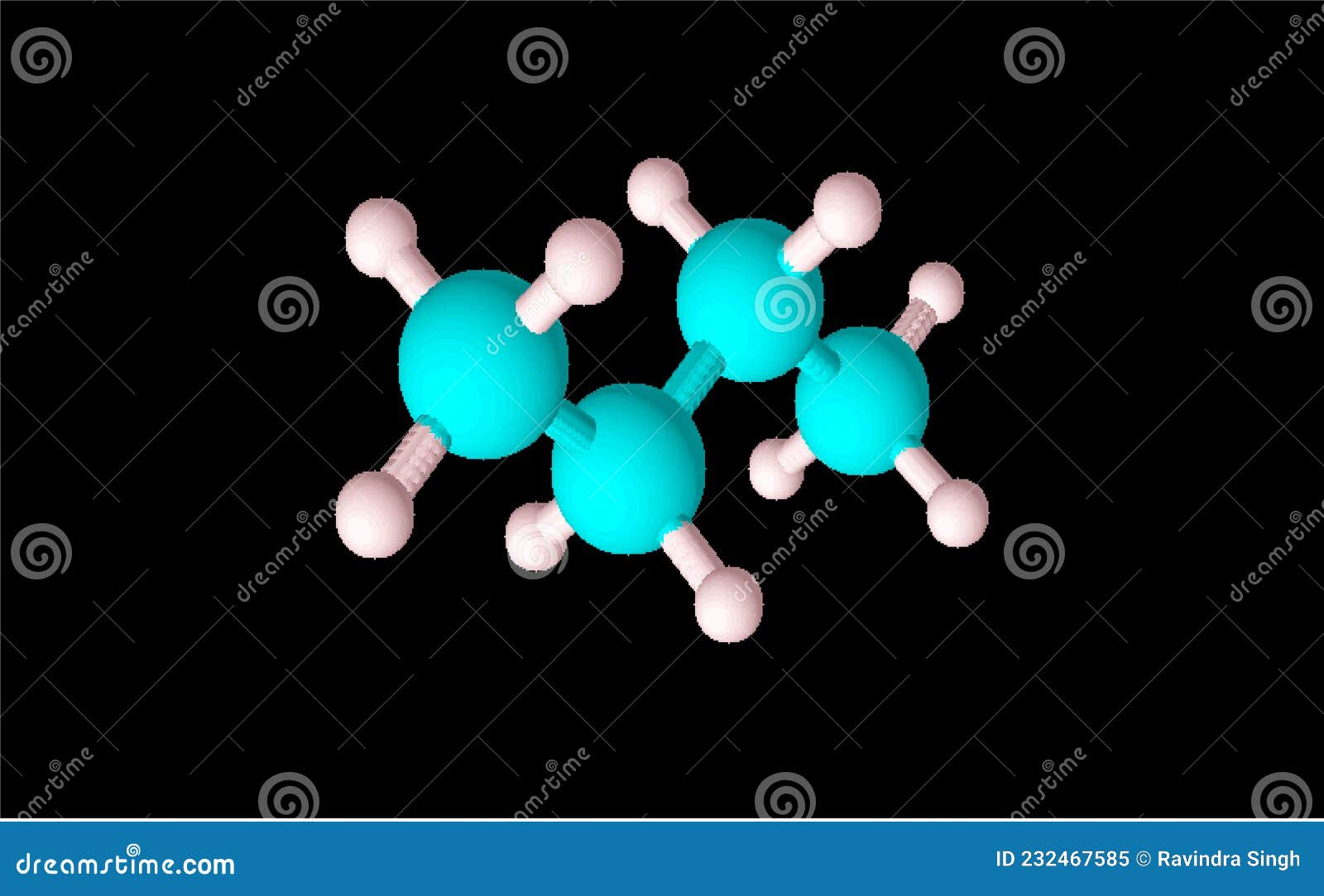 Chimie Structure 3d Du Butane Illustration Stock - Illustration du ...