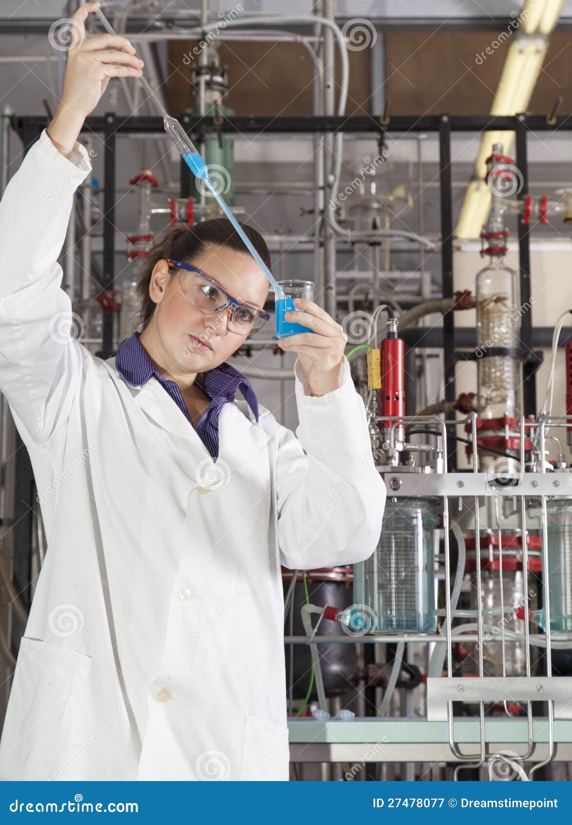 Chimiste Mignon Travaillant Dans Le Laboratoire Image stock - Image du ...