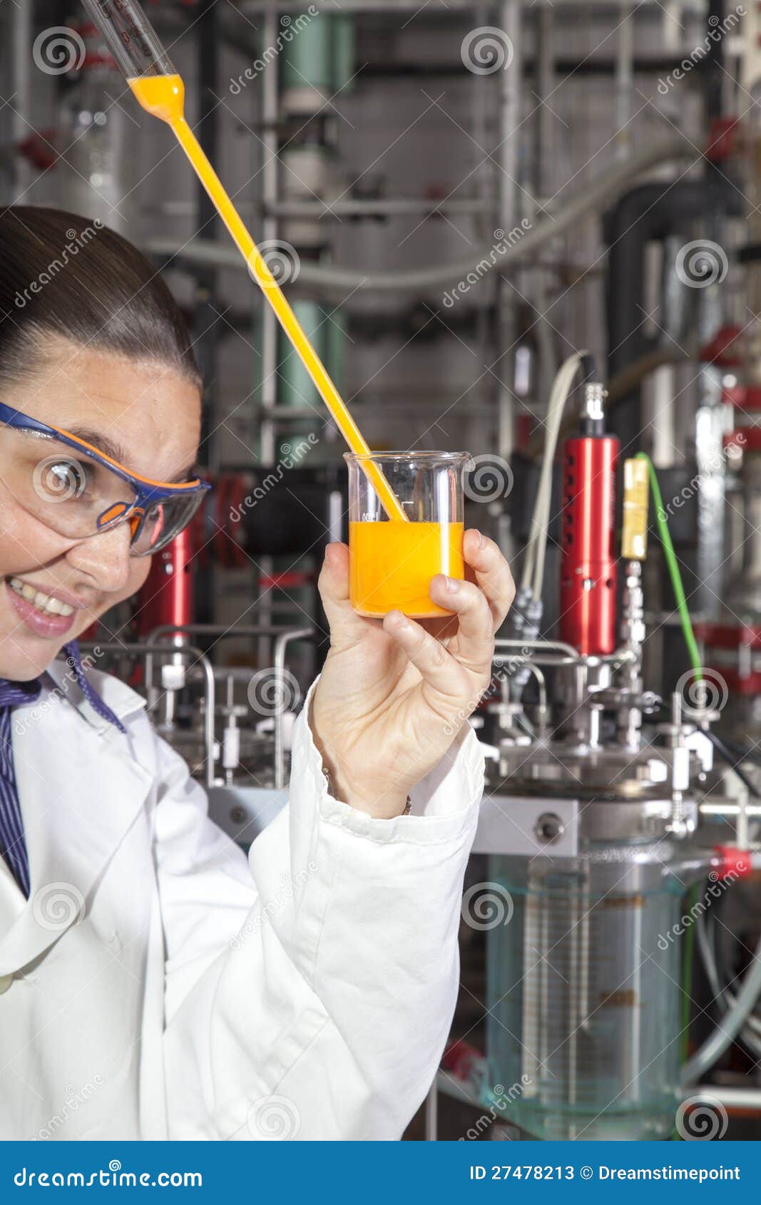Chimiste Mignon Travaillant Dans Le Laboratoire Image stock - Image du ...