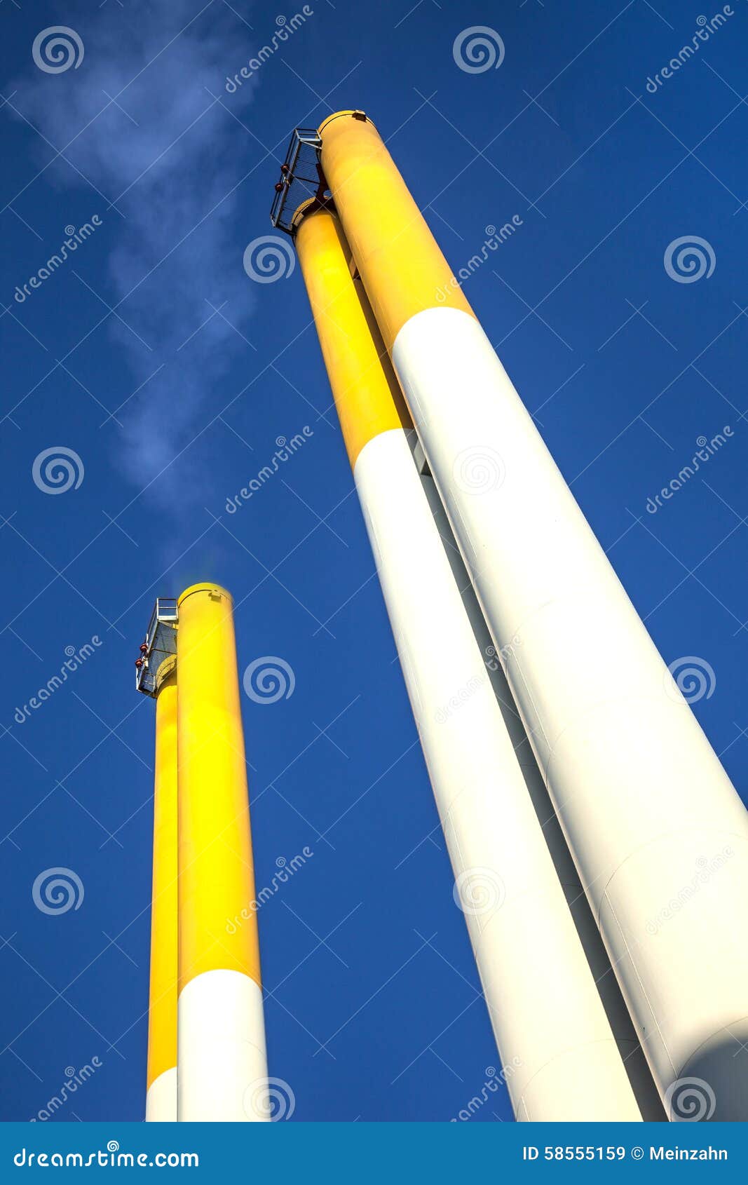 Chimney with blue sky stock image. Image of ecology, environment - 58555159