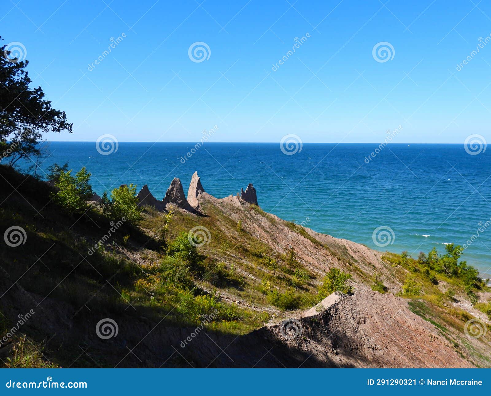 NY Chimney Bluff State Park Cliffs on Lake Ontario Stock Image - Image ...