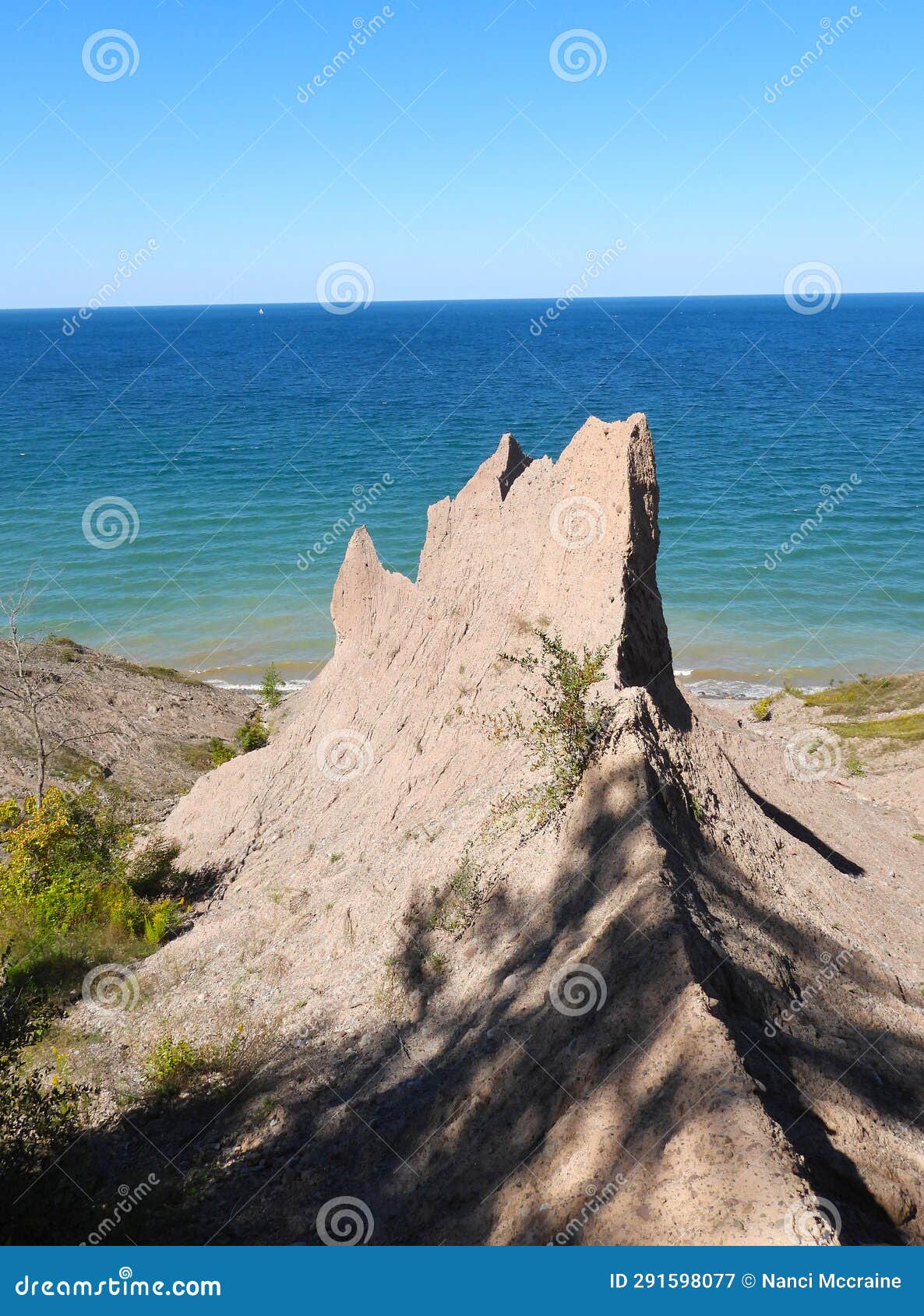 NY Chimney Bluff State Park Ragged Clay Peak Pinnacle Cliff Stock Image ...