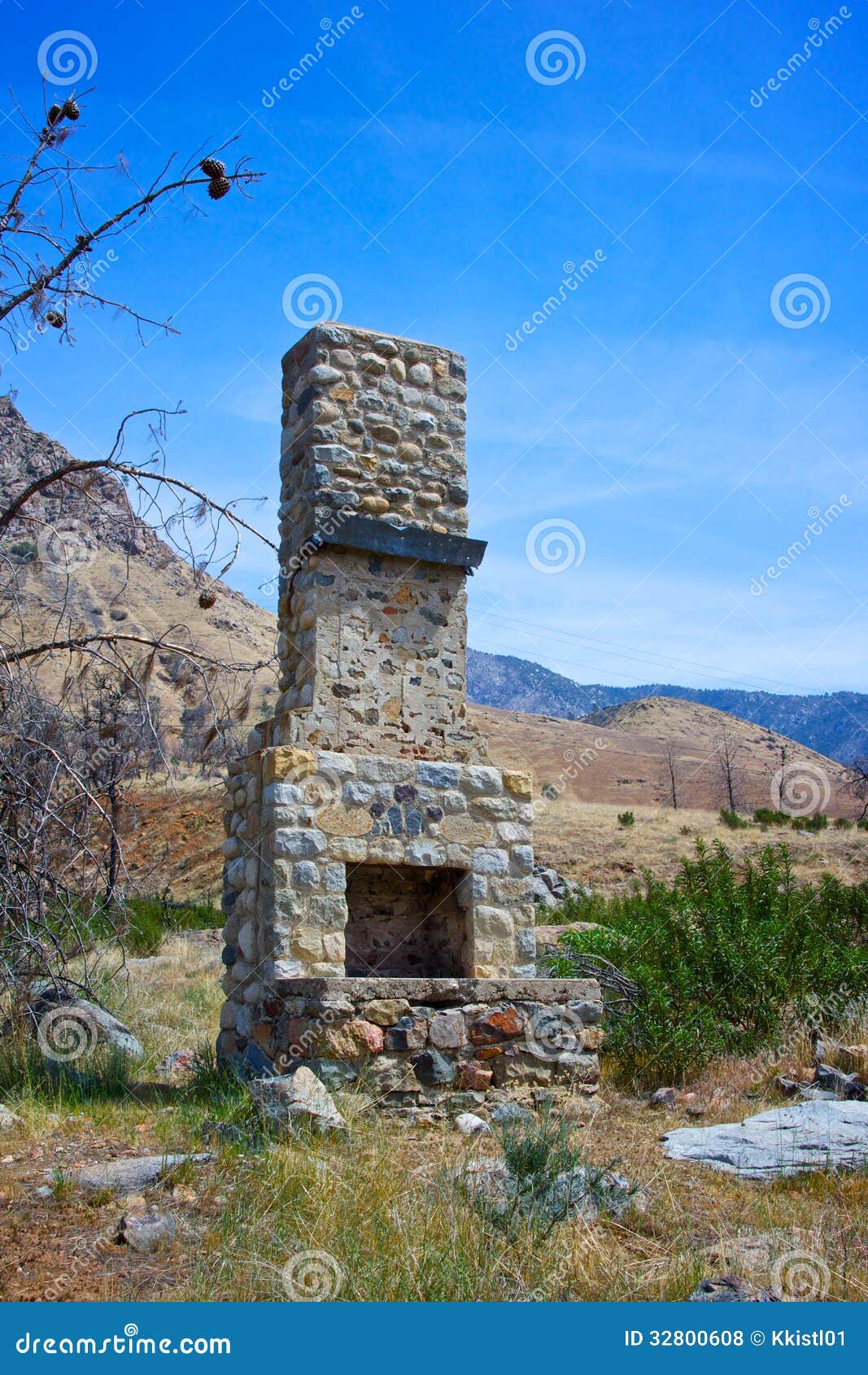Chimney from Burned House stock photo. Image of california - 32800608