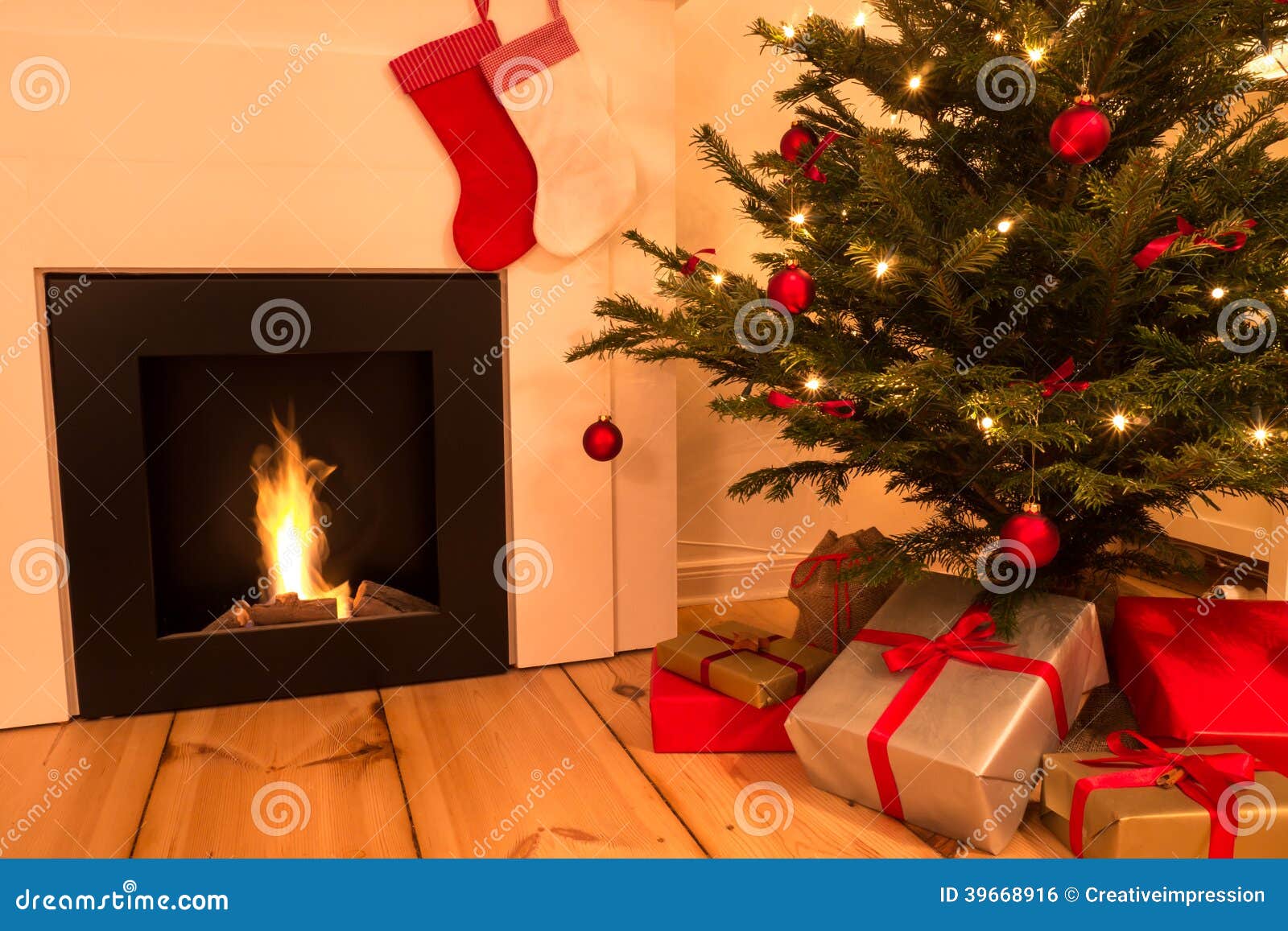 Chimney and christmas tree stock photo. Image of chimney - 39668916