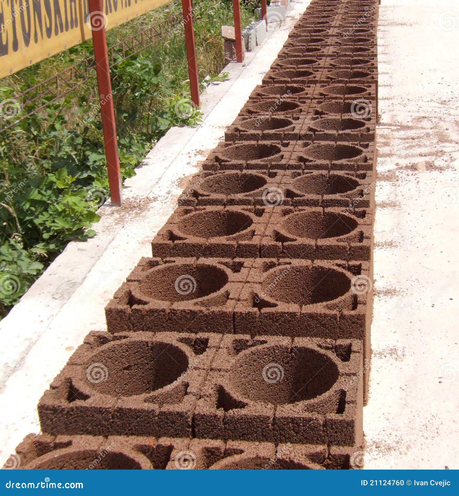 Chimney Concrete Blocks - Red Orange Stock Photo - Image of industry ...