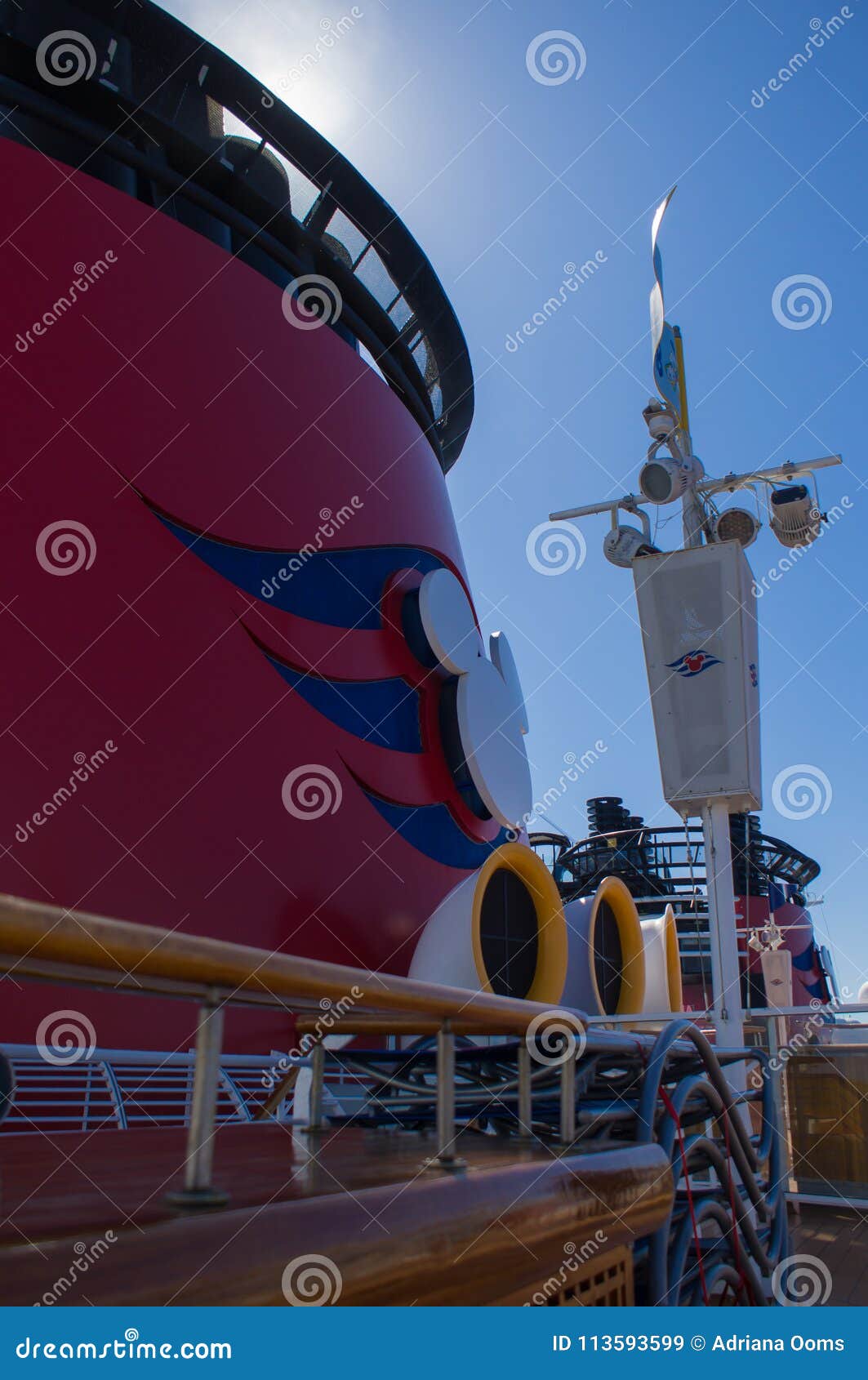 Chimney of the Disney Magic Editorial Stock Image - Image of ship, line ...