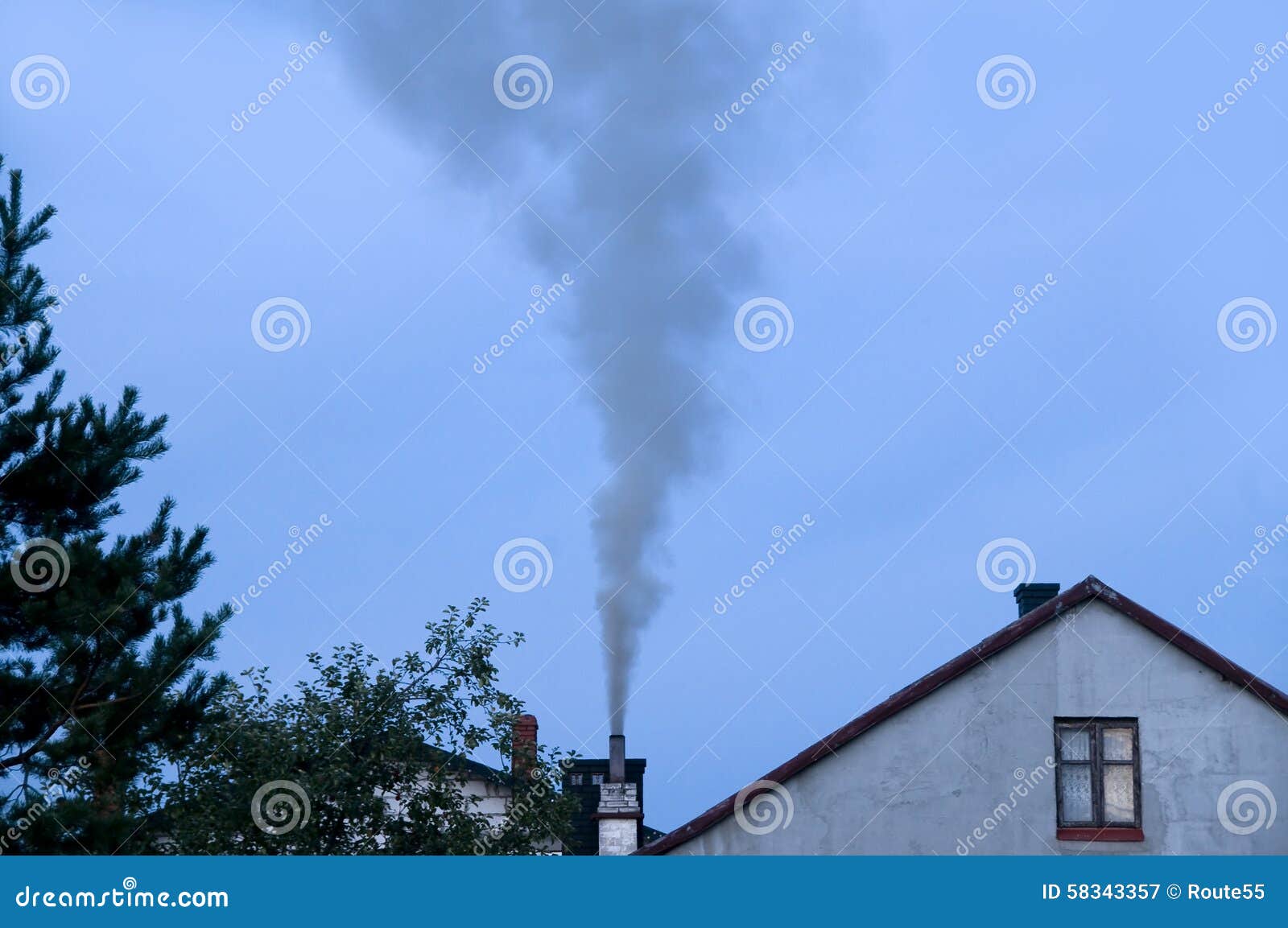 Chimney Emitting Air Pollution Stock Image - Image of fumes, high: 58343357