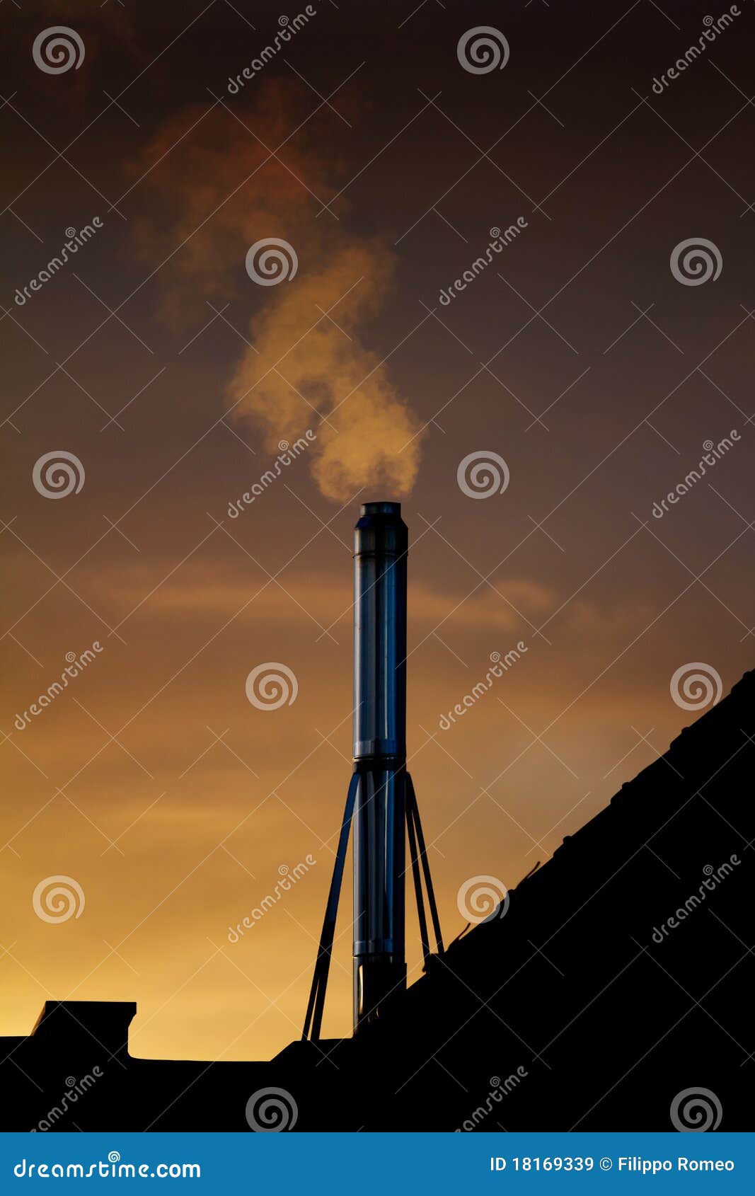 Chimney evening stock image. Image of funnel, smoking - 18169339