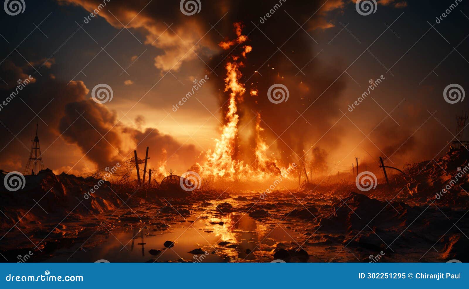 Chimney Explosion of Global Warming Concept Stock Illustration ...