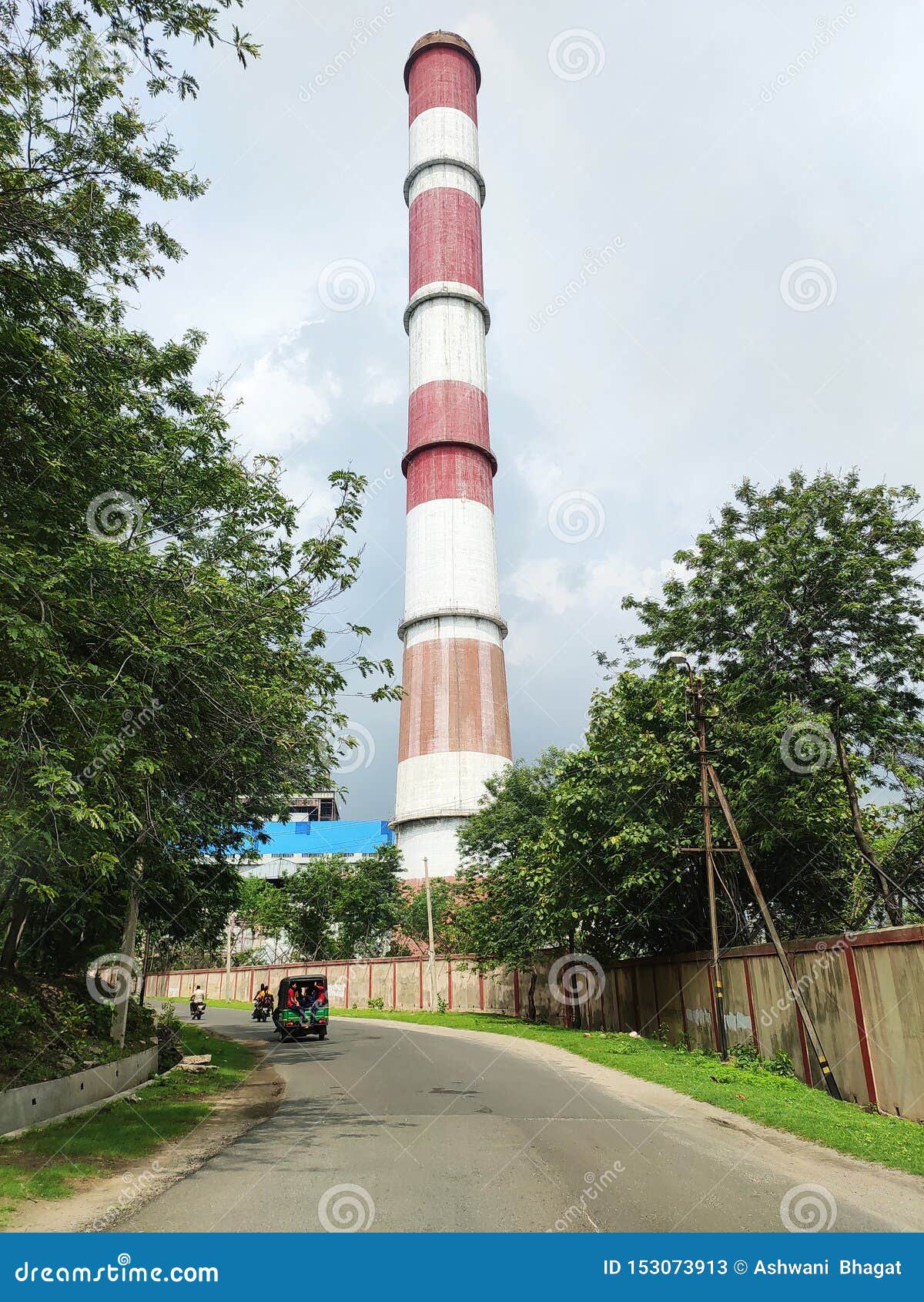 Chimney factory on road stock image. Image of size, high - 153073913