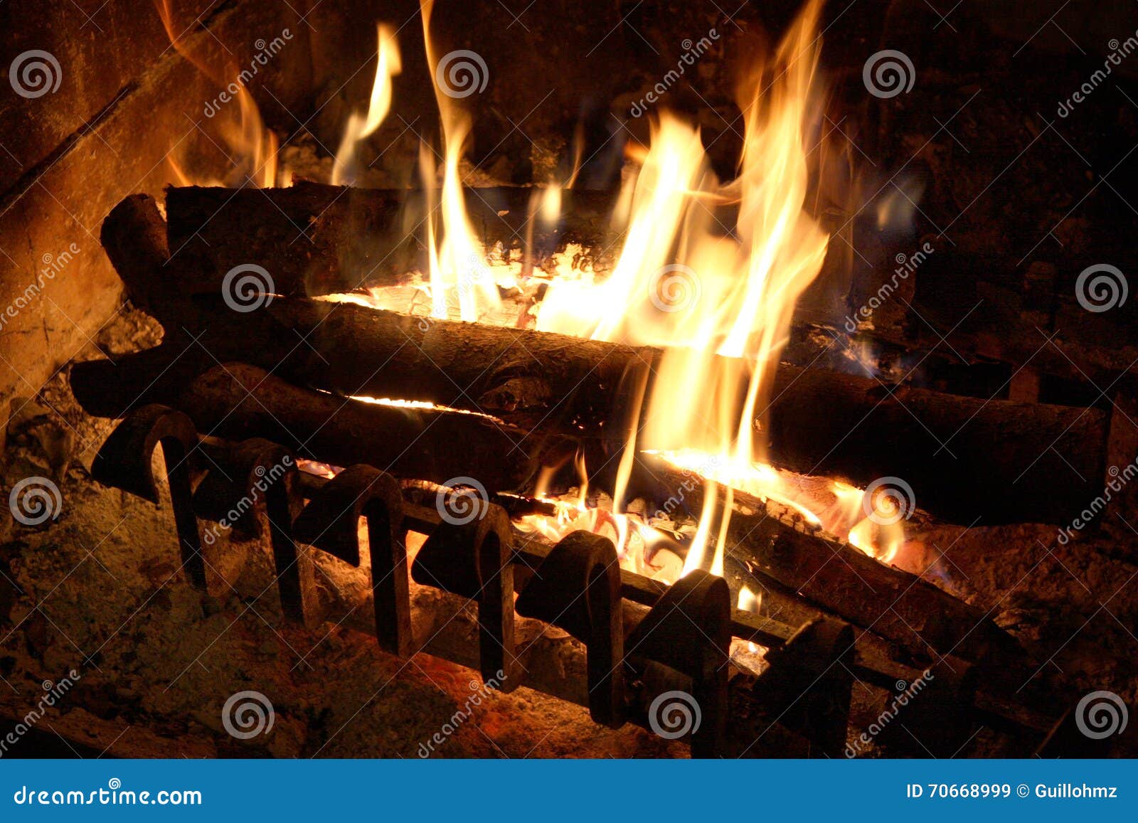 Chimney fire stock image. Image of fireplace, wood, fire - 70668999