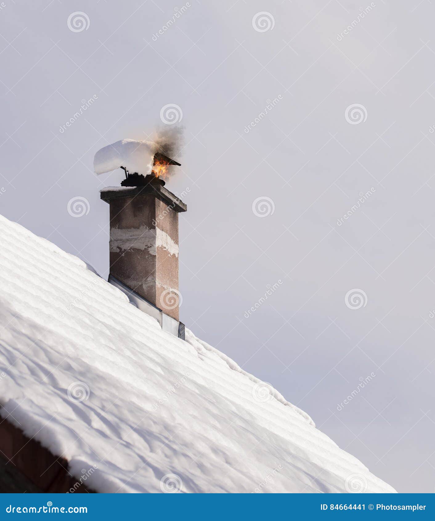 Chimney on fire stock image. Image of flames, home, fire - 84664441
