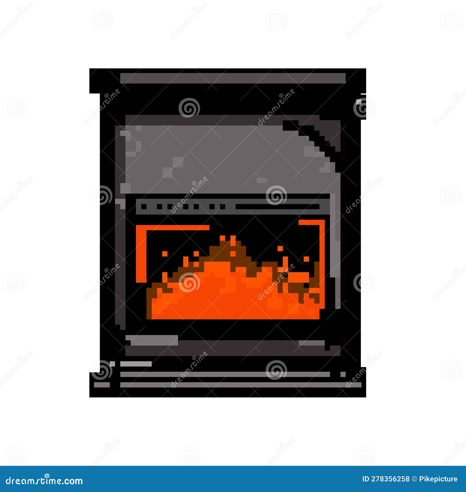 Chimney Fireplace Game Pixel Art Vector Illustration Stock Vector ...