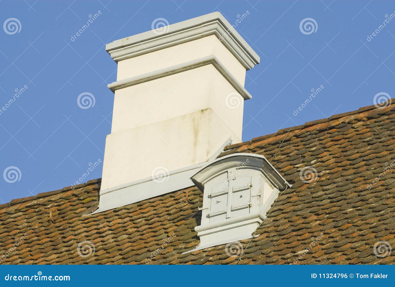 Chimney and gabled window stock photo. Image of roof - 11324796