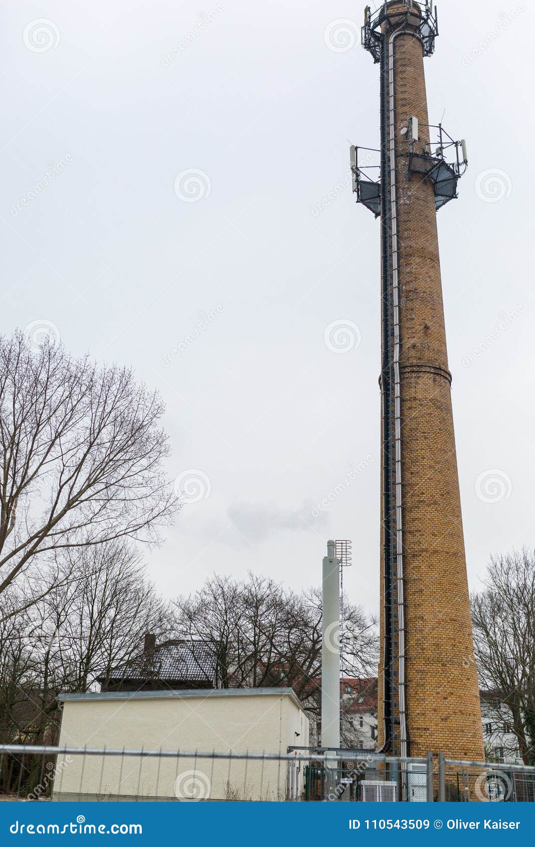 Chimney with Generator Plant Stock Image - Image of smokestack, factory ...