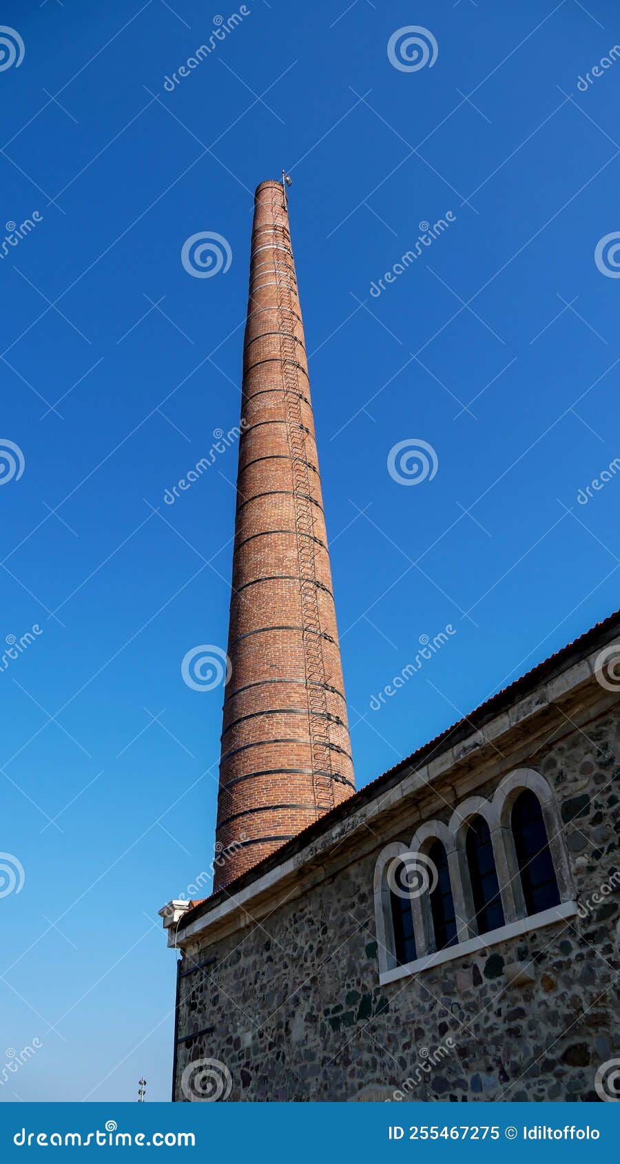 Chimney of Historical Gas Factory Stock Image - Image of energy ...