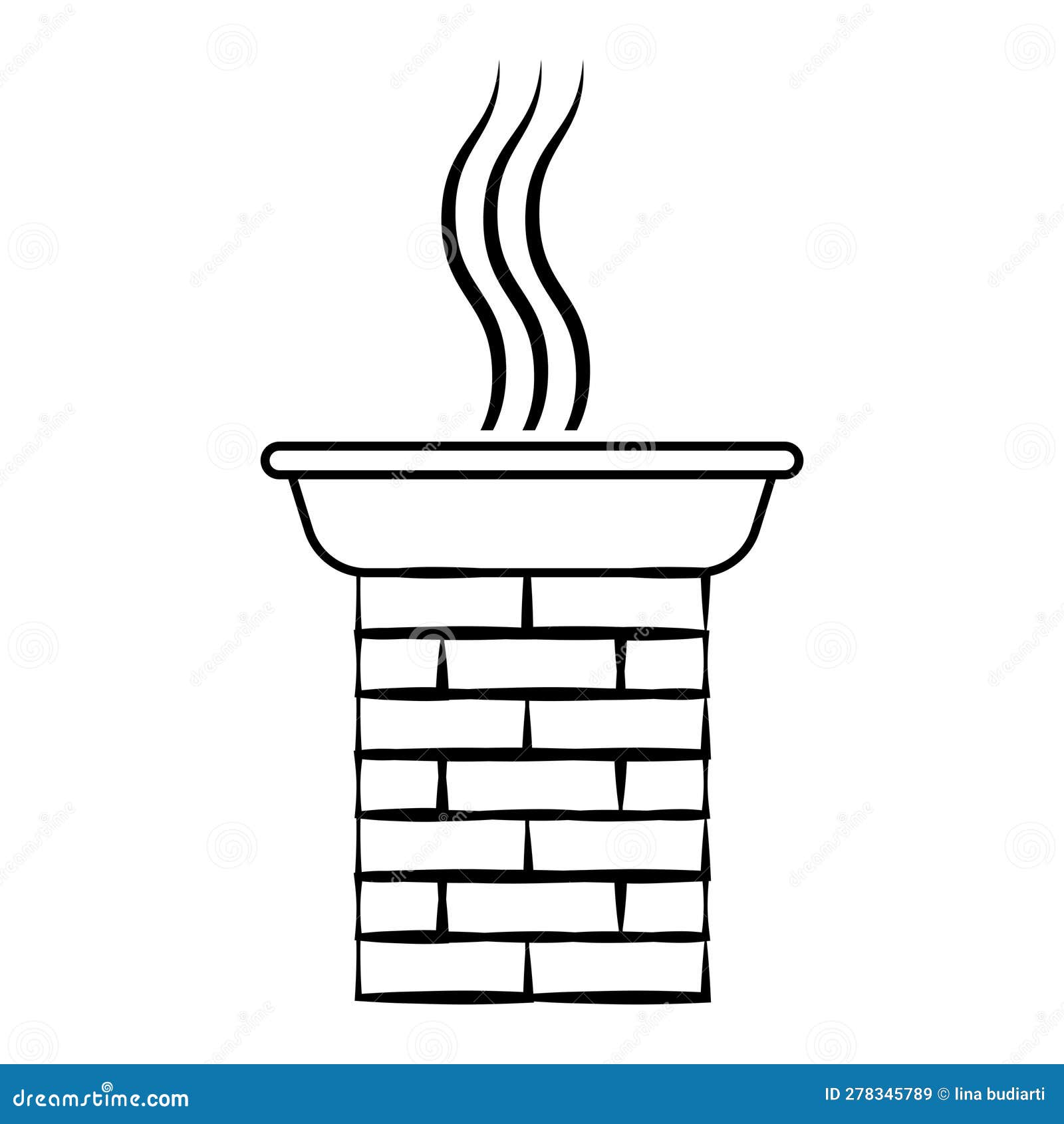 Chimney icon stock vector. Illustration of icon, bricks - 278345789