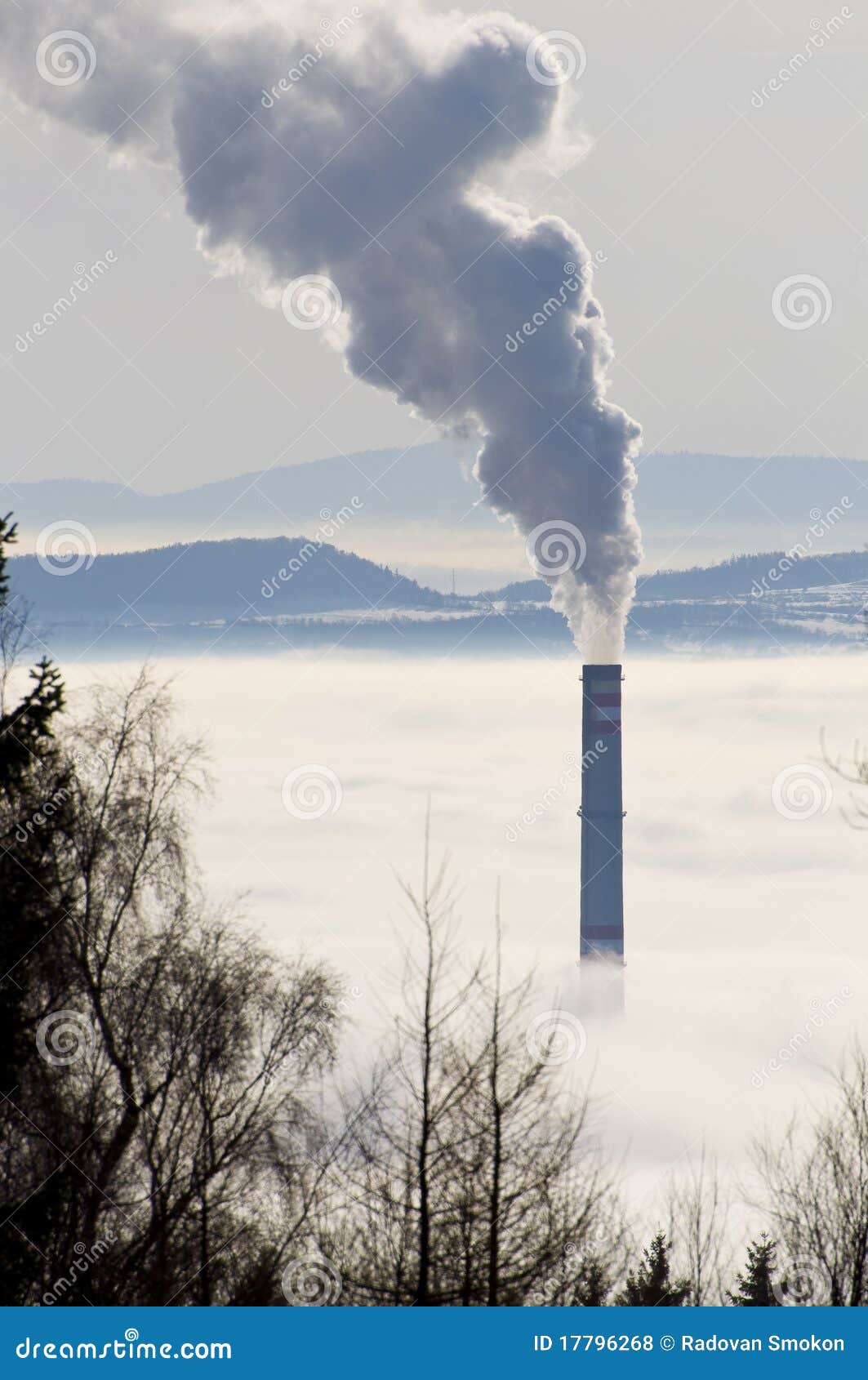 Chimney pollution. stock photo. Image of reek, czech - 17796268