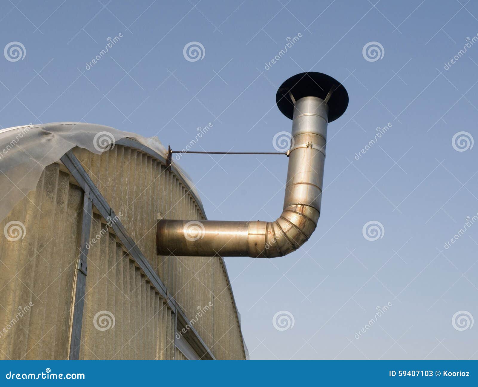 Chimney on polytunnel stock image. Image of system, pipe - 59407103