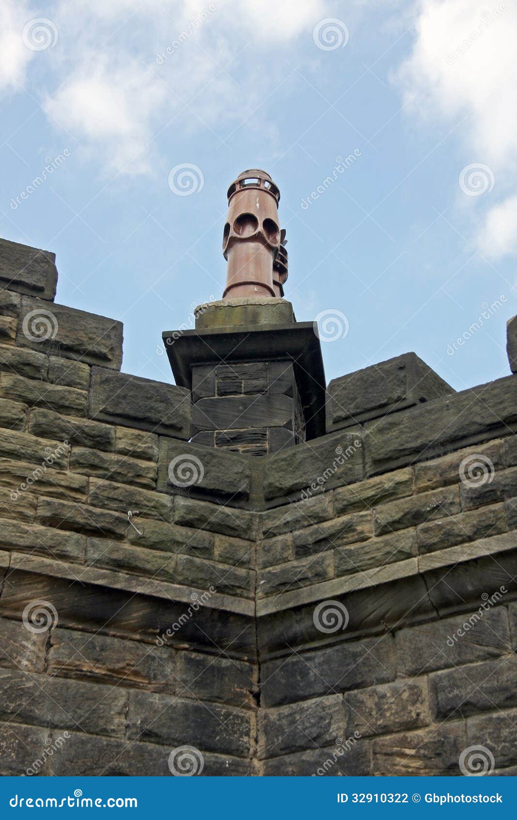 Chimney Pot & Stack in Stone Stock Photo - Image of building ...