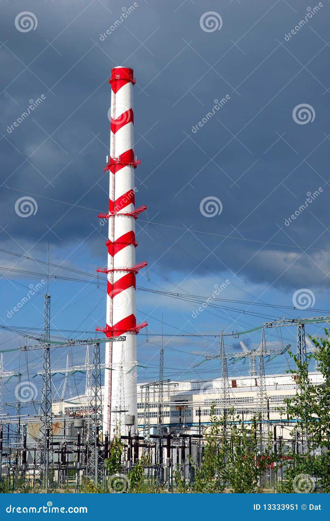 Chimney of power plant stock image. Image of electricity - 13333951