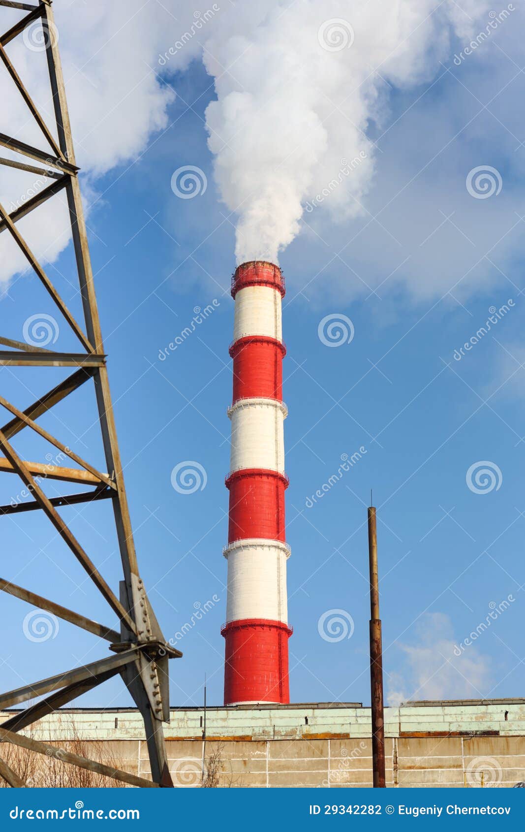 Chimney Power Plant Against Stock Photo - Image of smokestack, climate ...