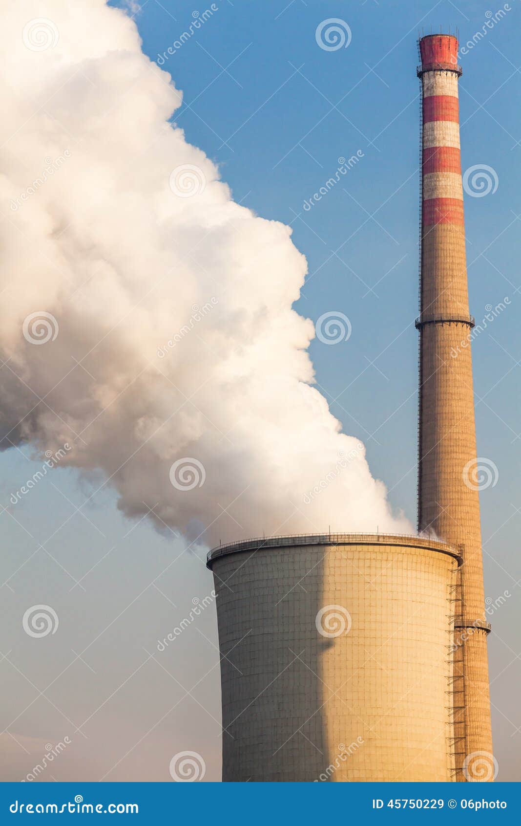 Chimney of power plant stock image. Image of modern, electricity - 45750229
