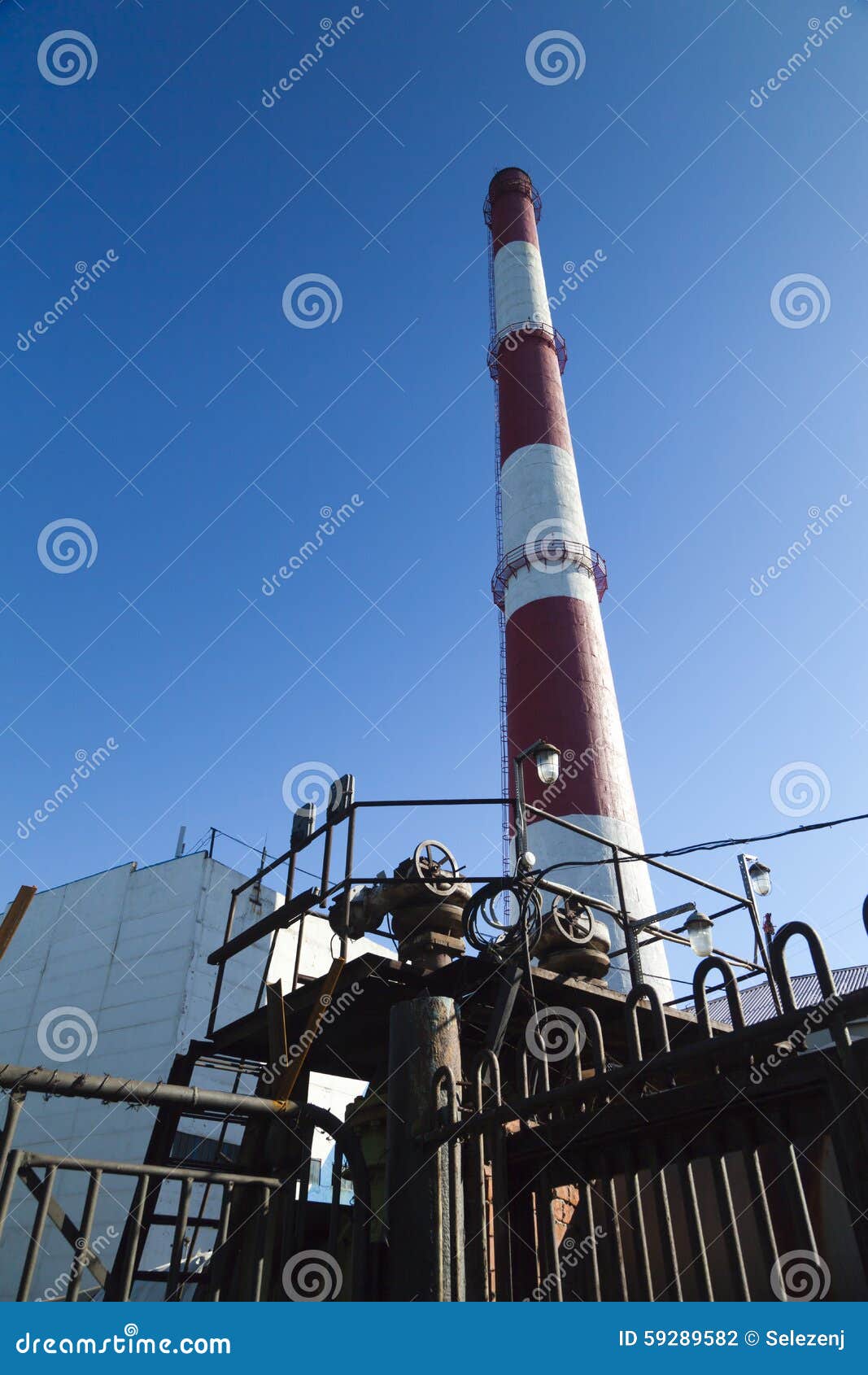 Chimney power plant stock photo. Image of condensation - 59289582