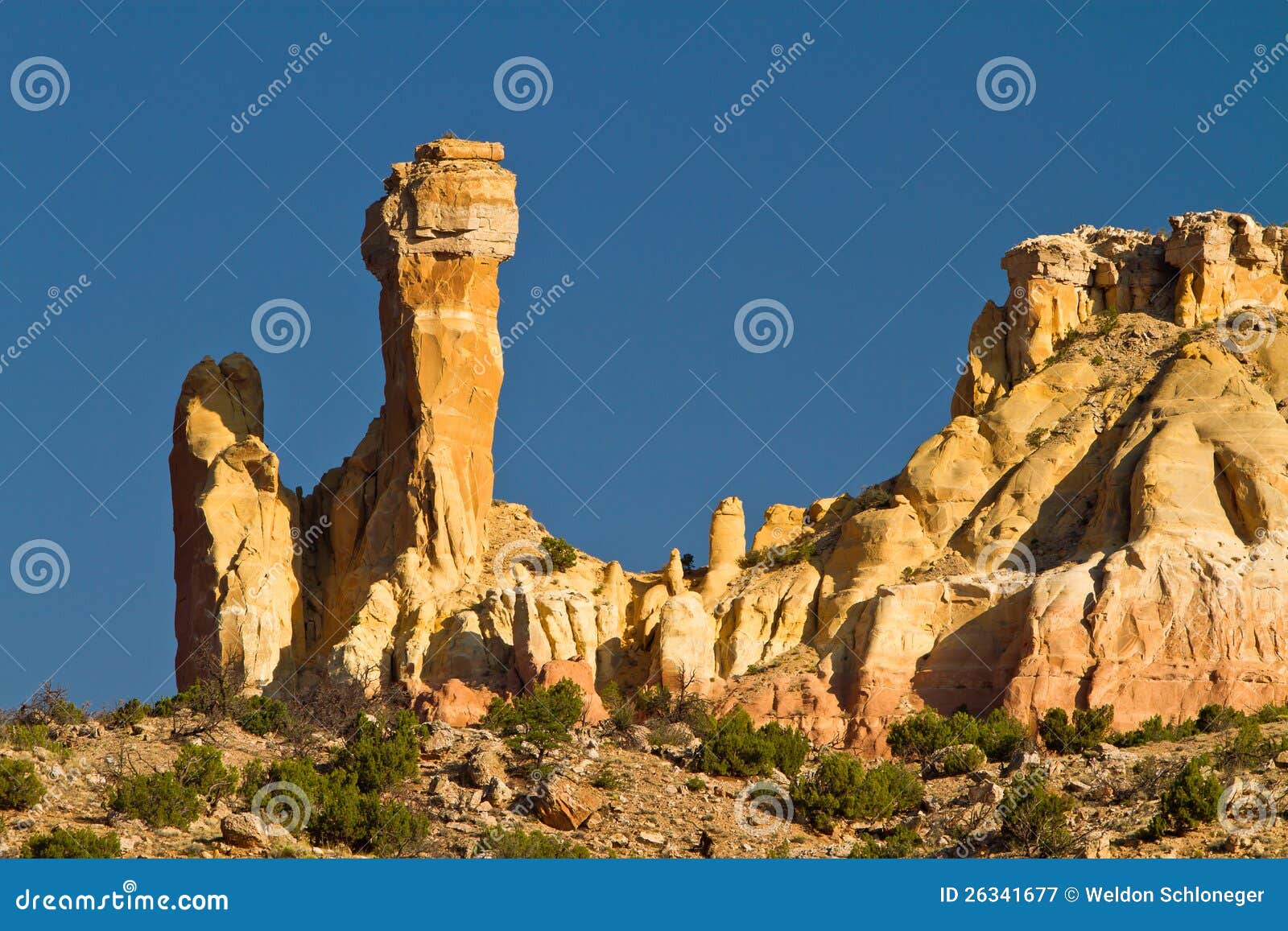 Chimney Rock, New Mexico Rock Formation Stock Image - Image of mexico ...